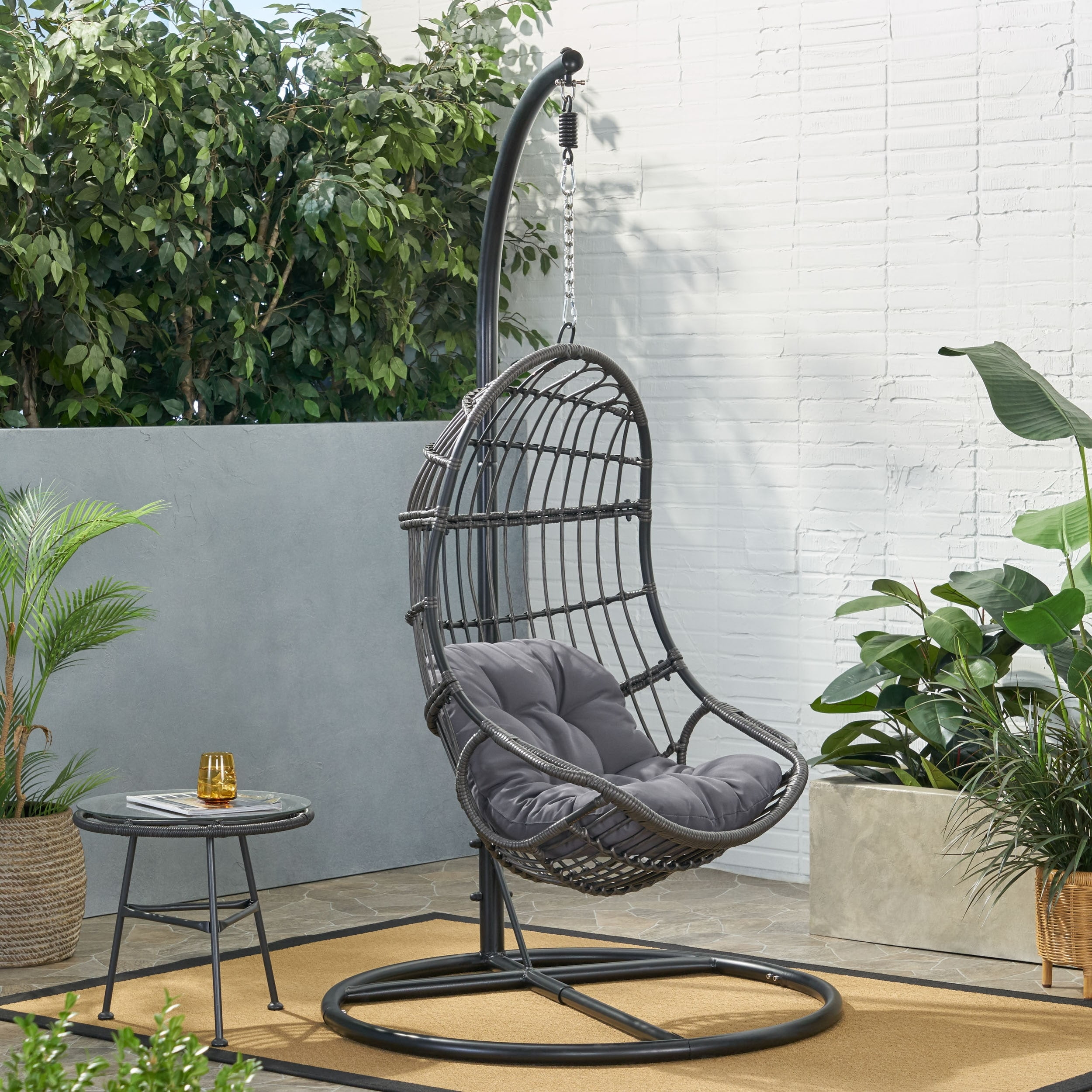 Christopher Knight Home Lombard Rattan Hanging Chair by - 400 lb limit ...