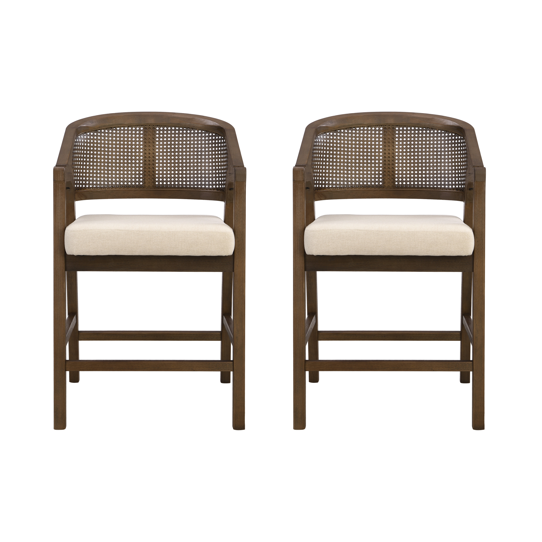 Christopher Knight Home Mid-Century Modern 24" Counter Stools, Cane ...
