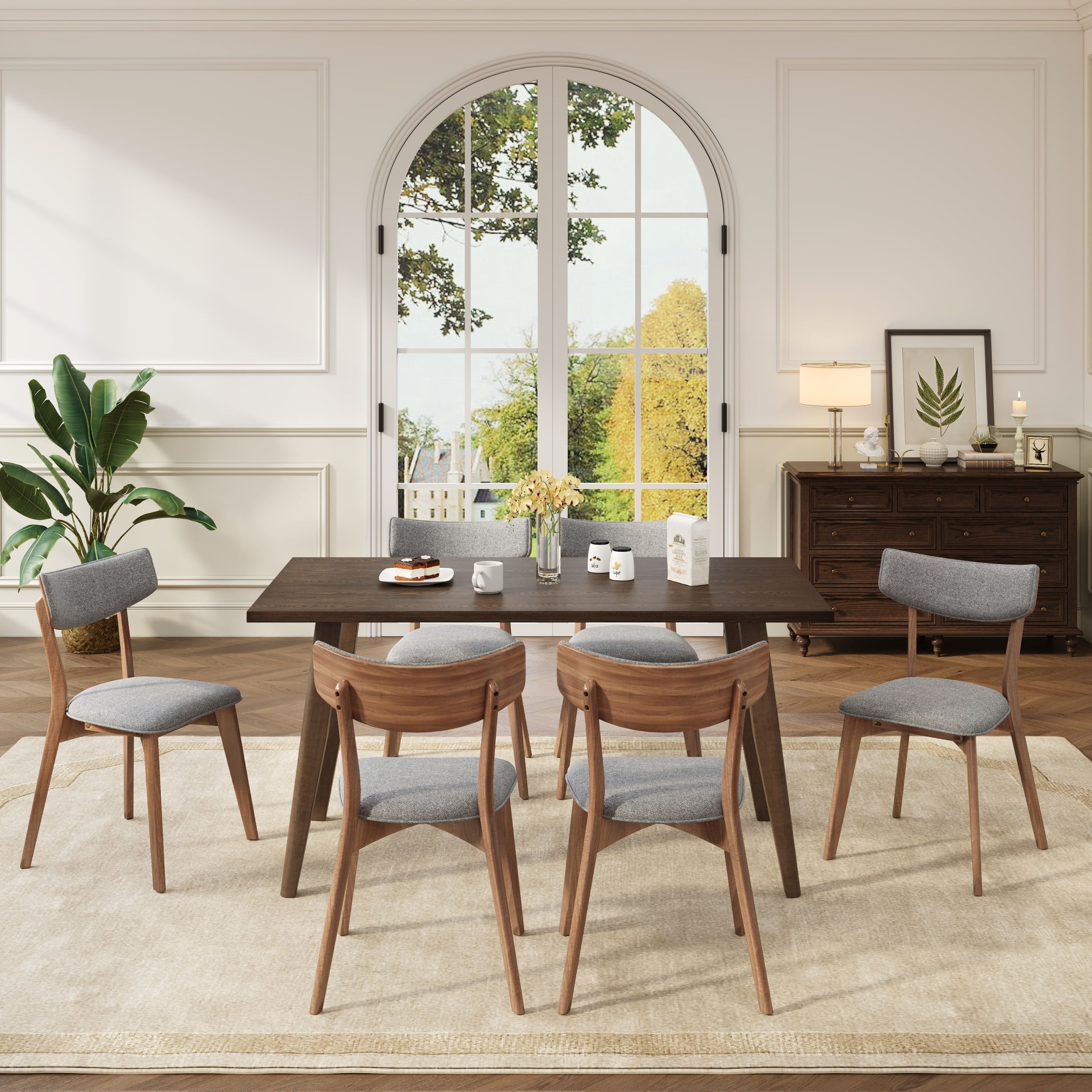 Christopher Knight Home Mid Century Modern 7-Piece Dining Set with ...