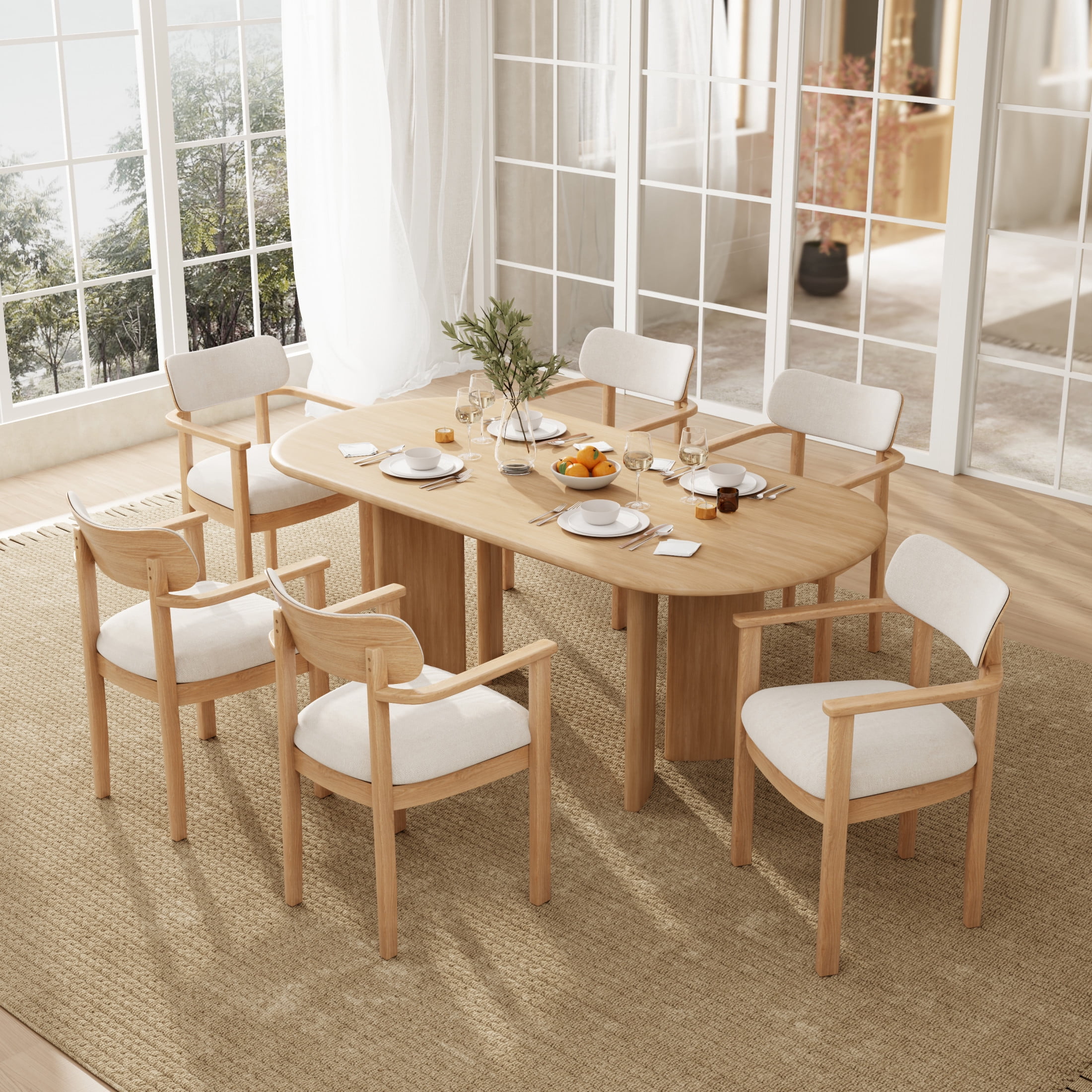 Christopher Knight Home Mid Century Upholstered Dining Chairs Set of 6 ...