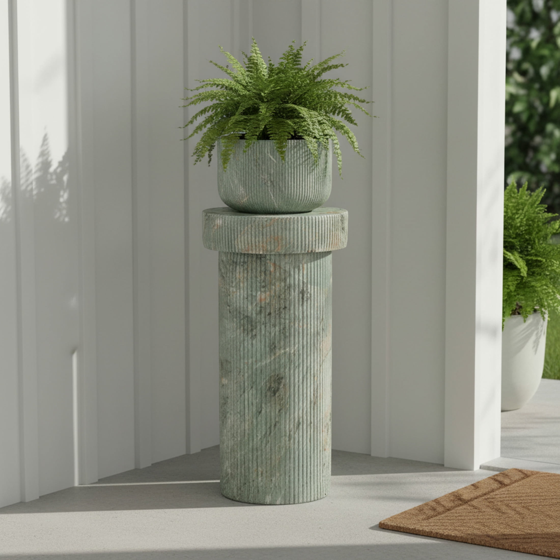 Christopher Knight Home Minimalist 24” H MGO Plant Stand with Ribbed ...