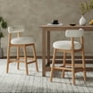 Christopher Knight Home 30" Round Upholstered Bar Stools, Wooden Frame ...