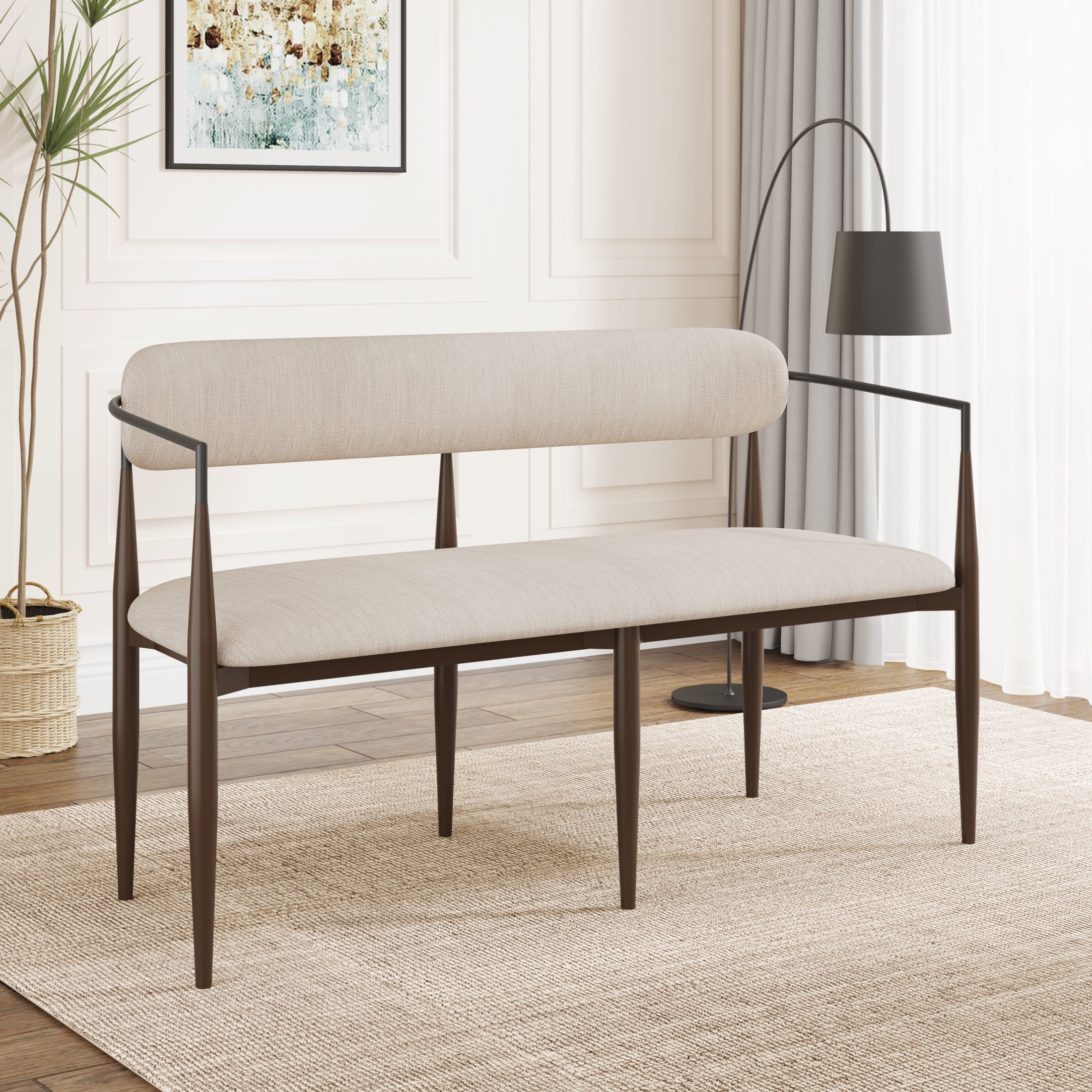Christopher Knight Home Minimalist Fabric Upholstered Loveseat with ...