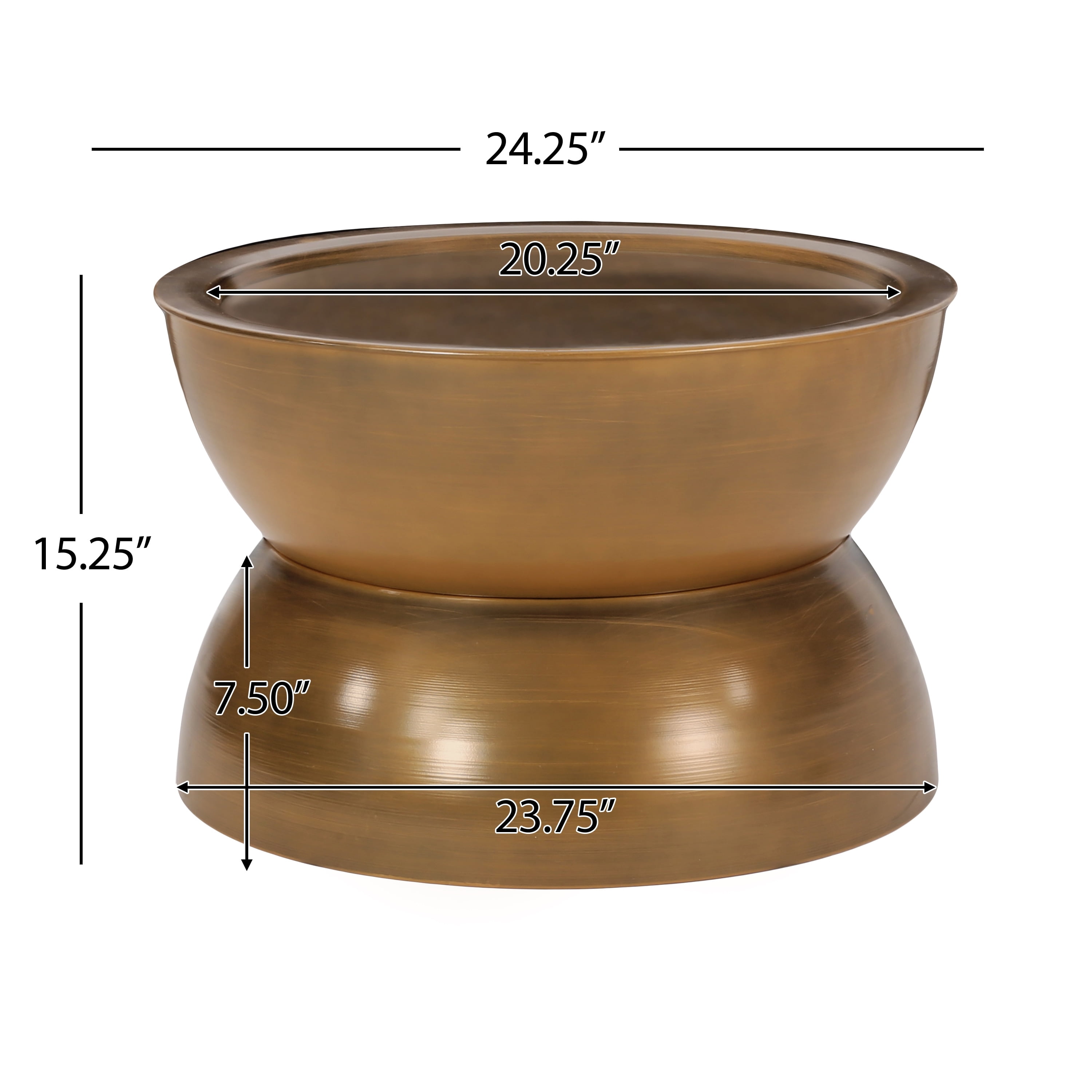 Christopher Knight Home Minkler Iron Hourglass Coffee Table by Brushed ...