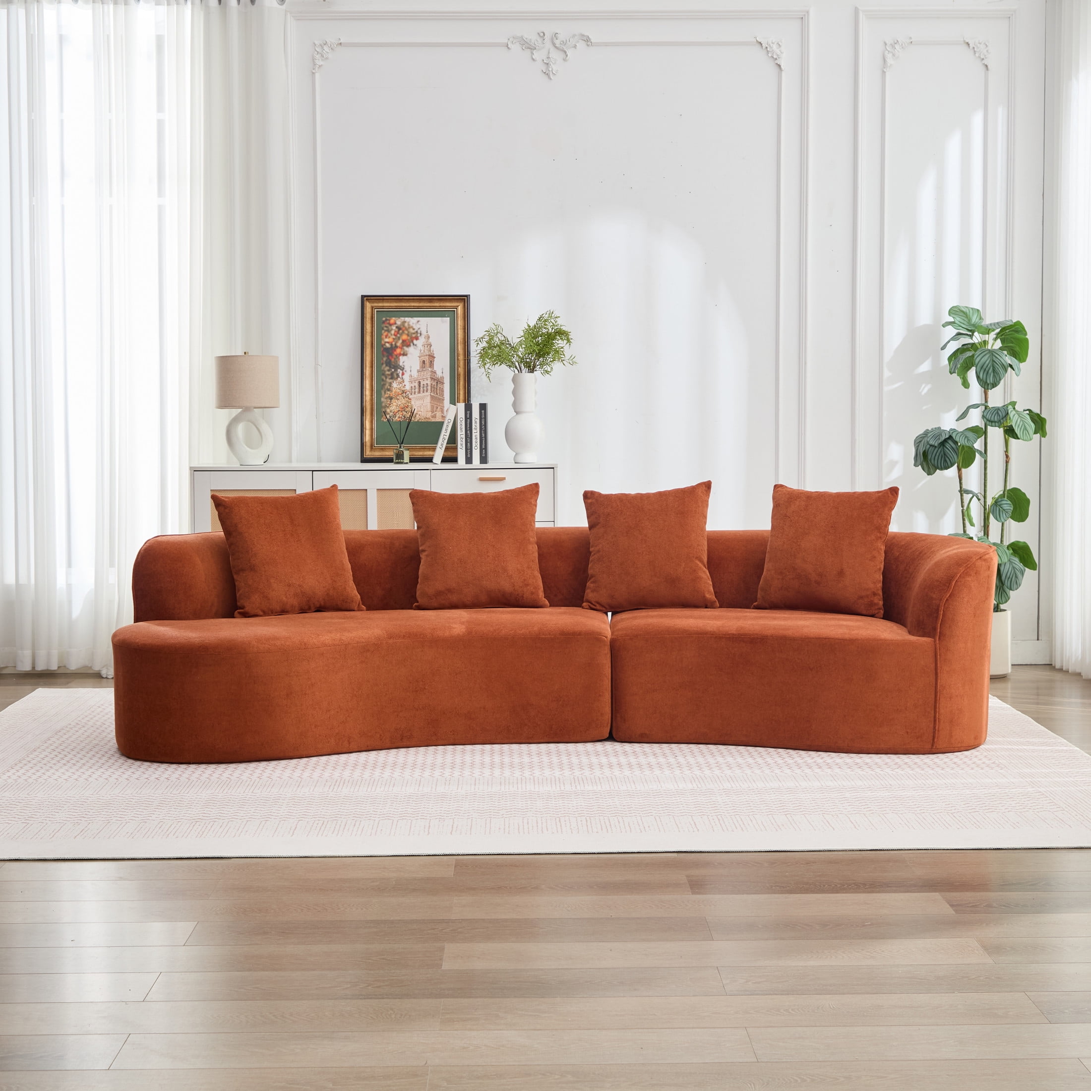 Christopher Knight Home Modern 126" Curved Sectional Sofa, 5-Seater ...