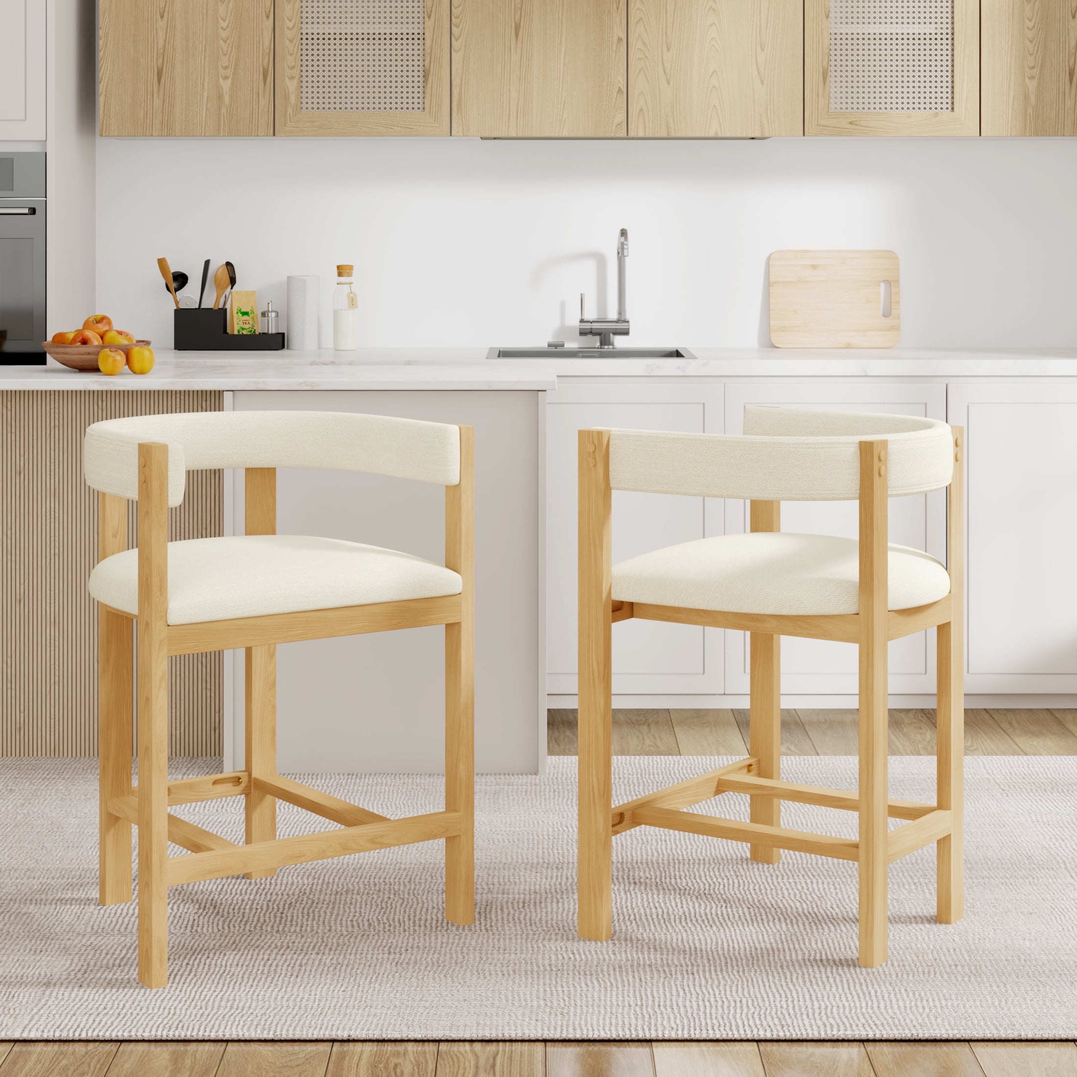 Christopher Knight Home Modern 26.5" Upholstered Counter Stools, Solid ...