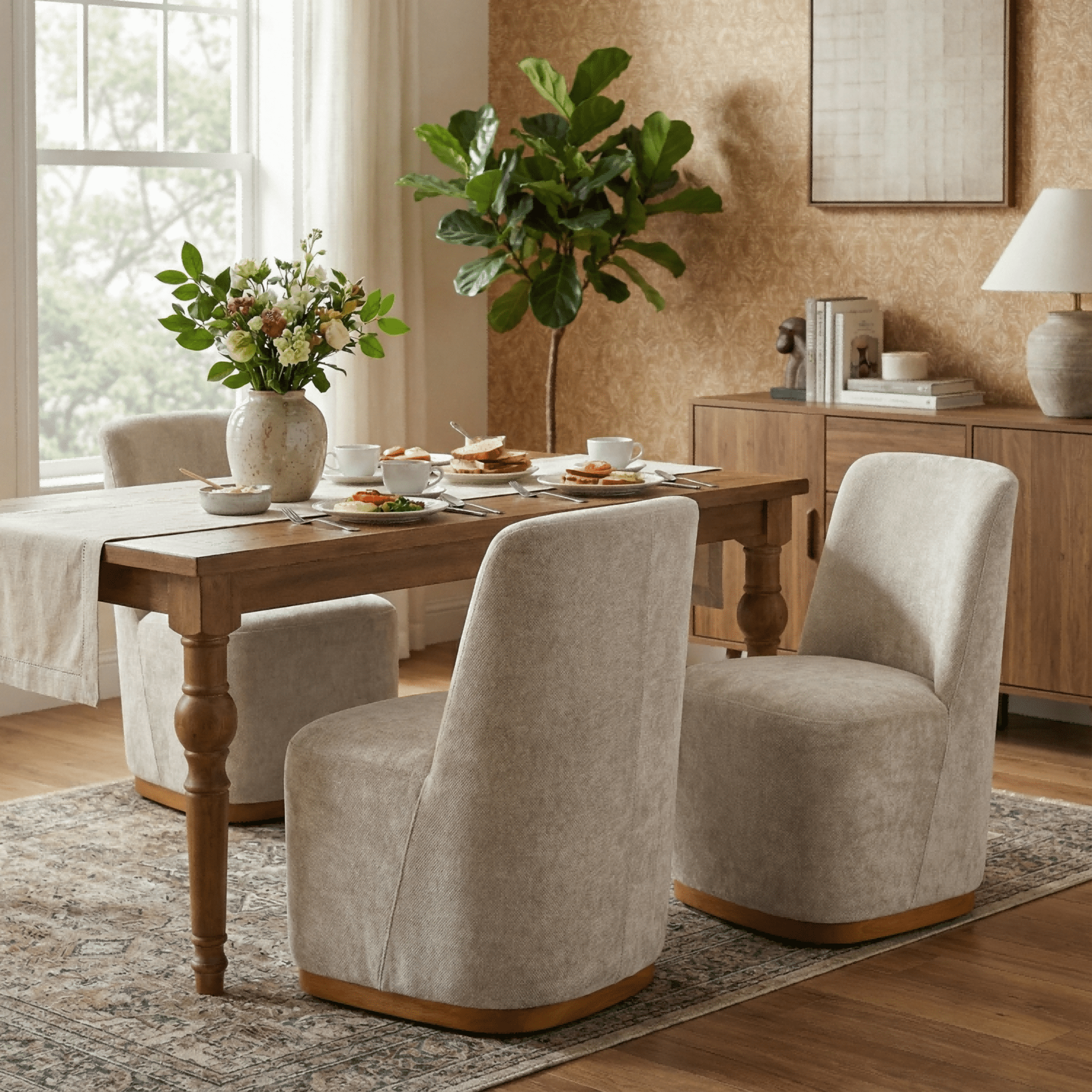 Christopher Knight Home Modern Armless Dining Chairs Set of 2, Chenille ...