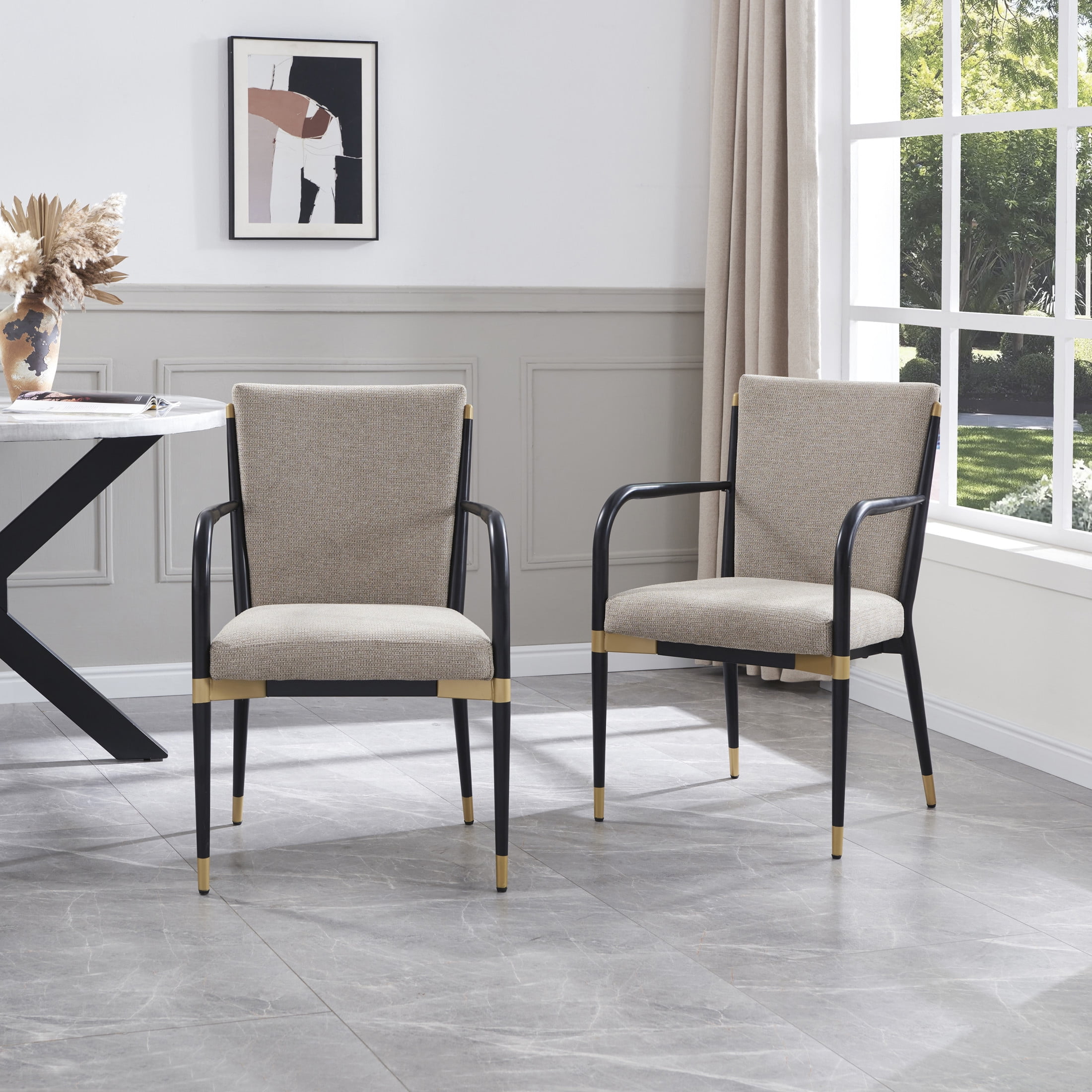 Christopher Knight Home Modern Dining Arm Chair Set of 2, Upholstered ...