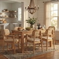 Christopher Knight Home Modern Dining Chairs with Rattan Back and Beige ...
