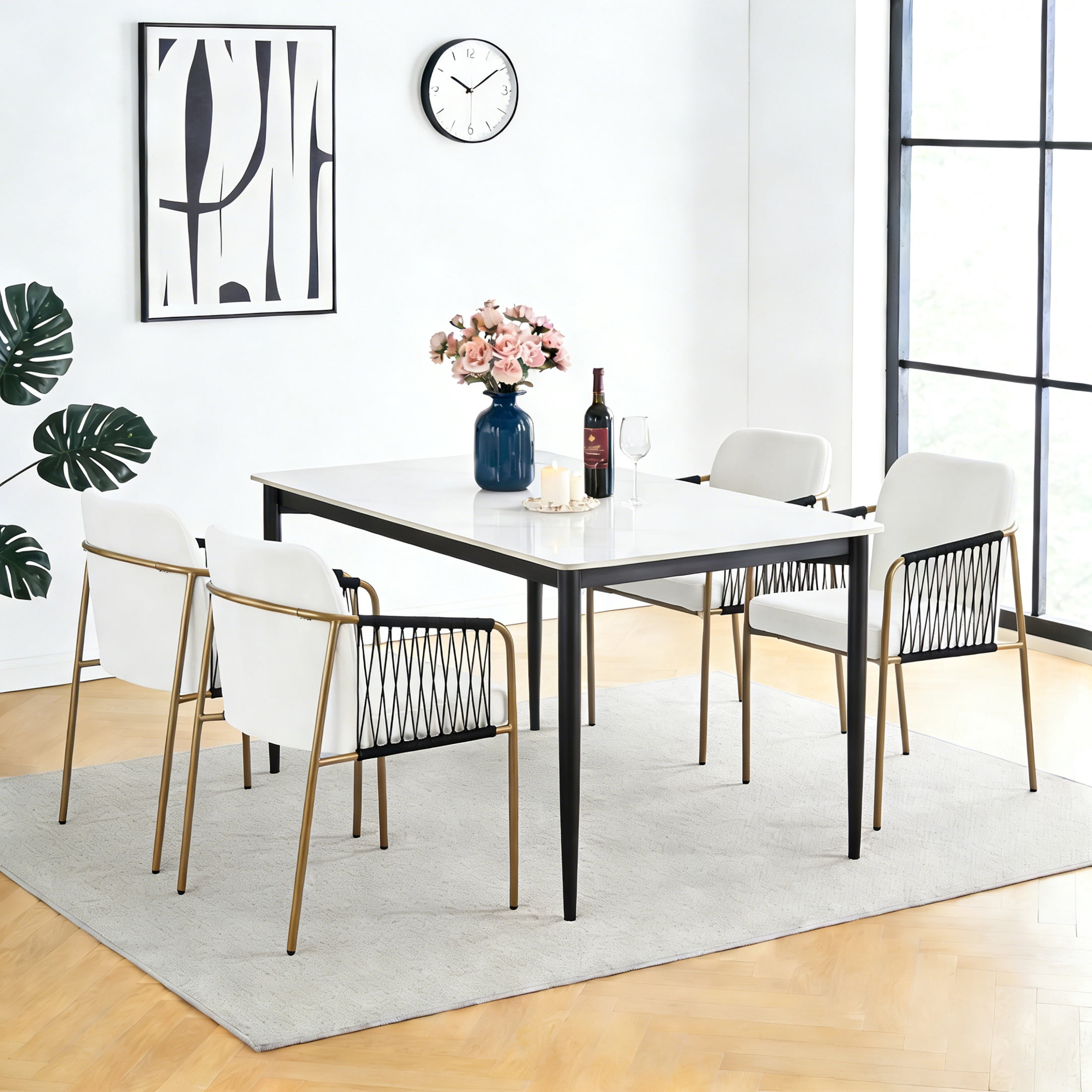 Christopher Knight Home Modern Glam Dining Chairs Set of 4 with Gold ...