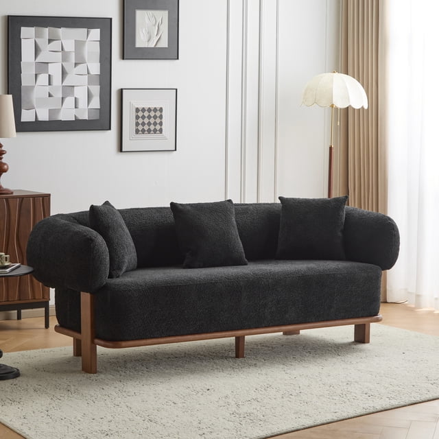 Christopher Knight Home Modern Minimalist 3-Seater Sofa, Rounded Arms ...