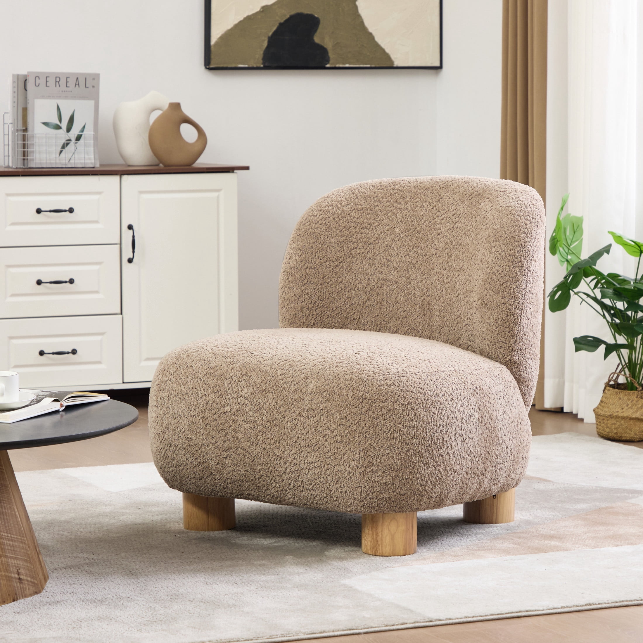 Christopher Knight Home Modern Minimalist Boucle Upholstered Accent ...