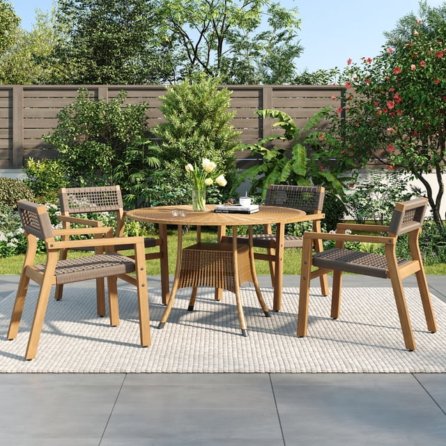 Christopher Knight Home Modern Outdoor Dining Chairs, Solid Wood Frame ...