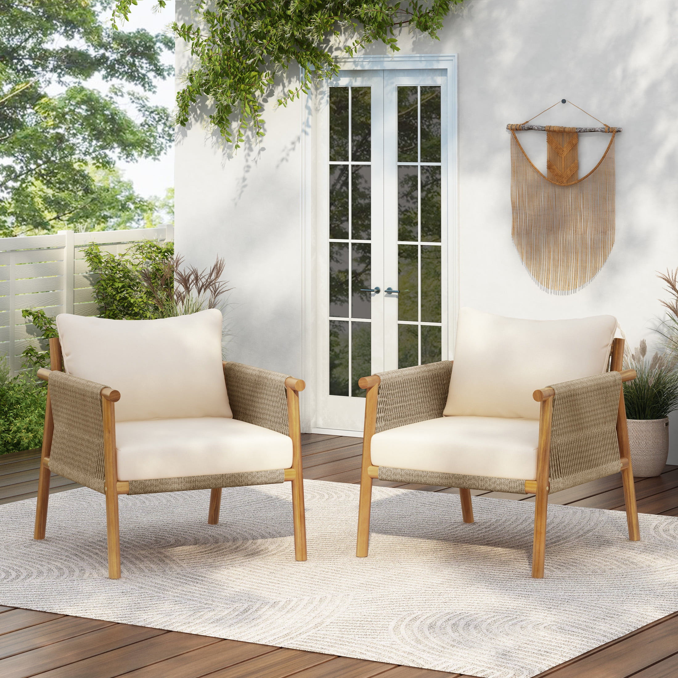 Christopher Knight Home Modern Outdoor Woven Lounge Chair with Cushion ...