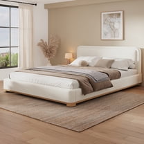 Christopher Knight Home Queen Upholstered Platform Bed Frame with PU ...
