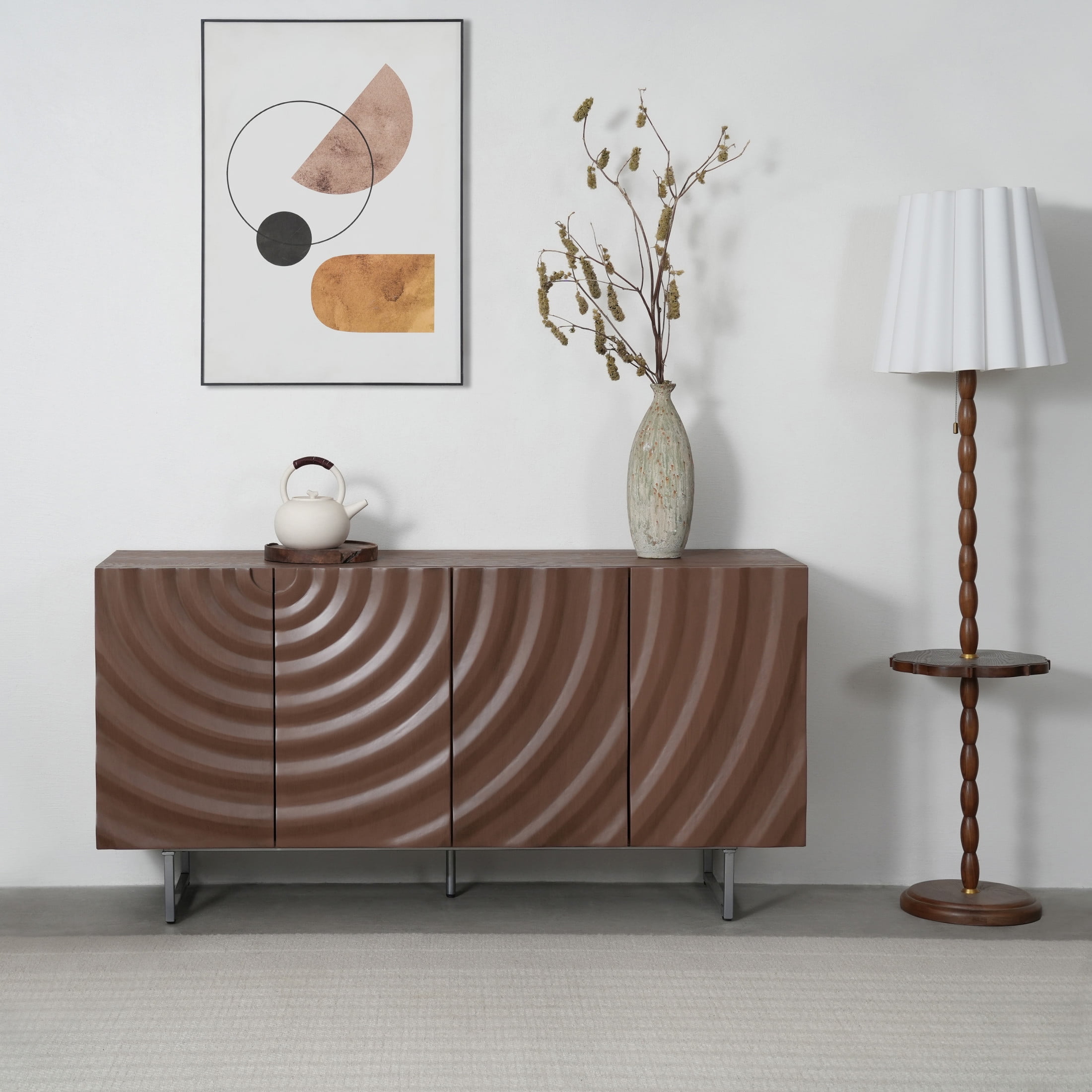Christopher Knight Home Modern Sculptural 60" Sideboard, Ripple Doors ...