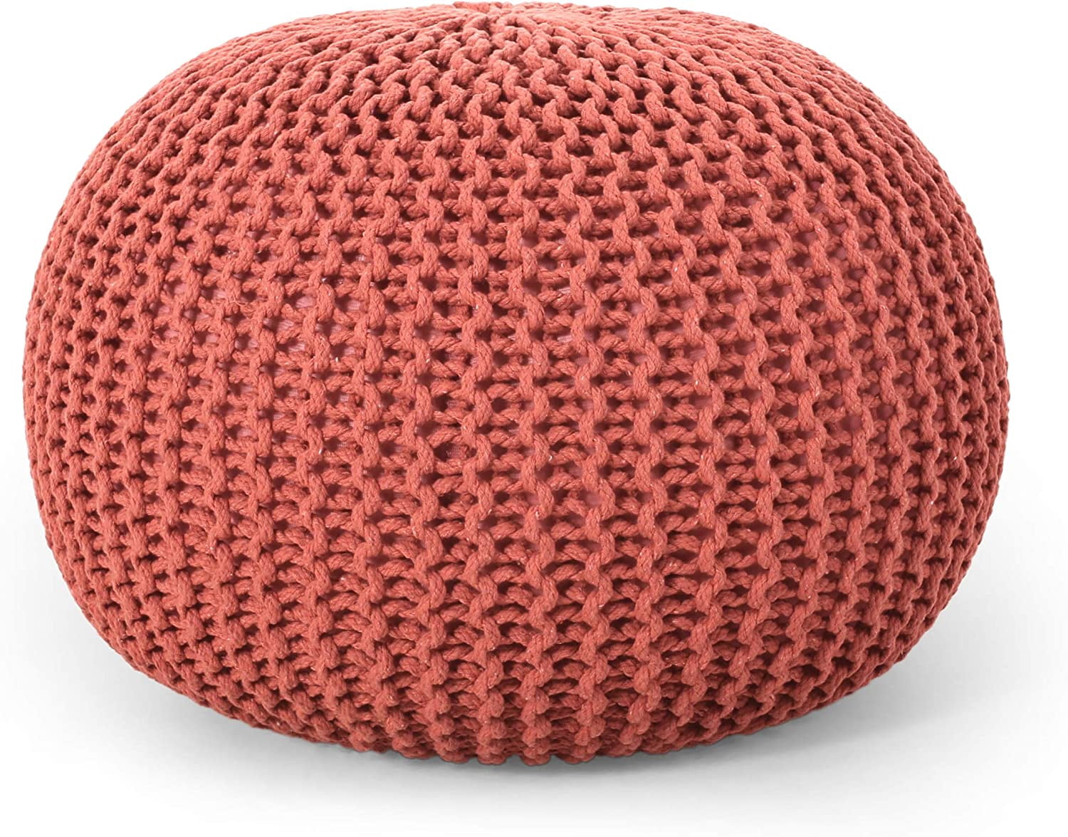 Christopher Knight Home Nahunta Pouf, Coral - Walmart.com