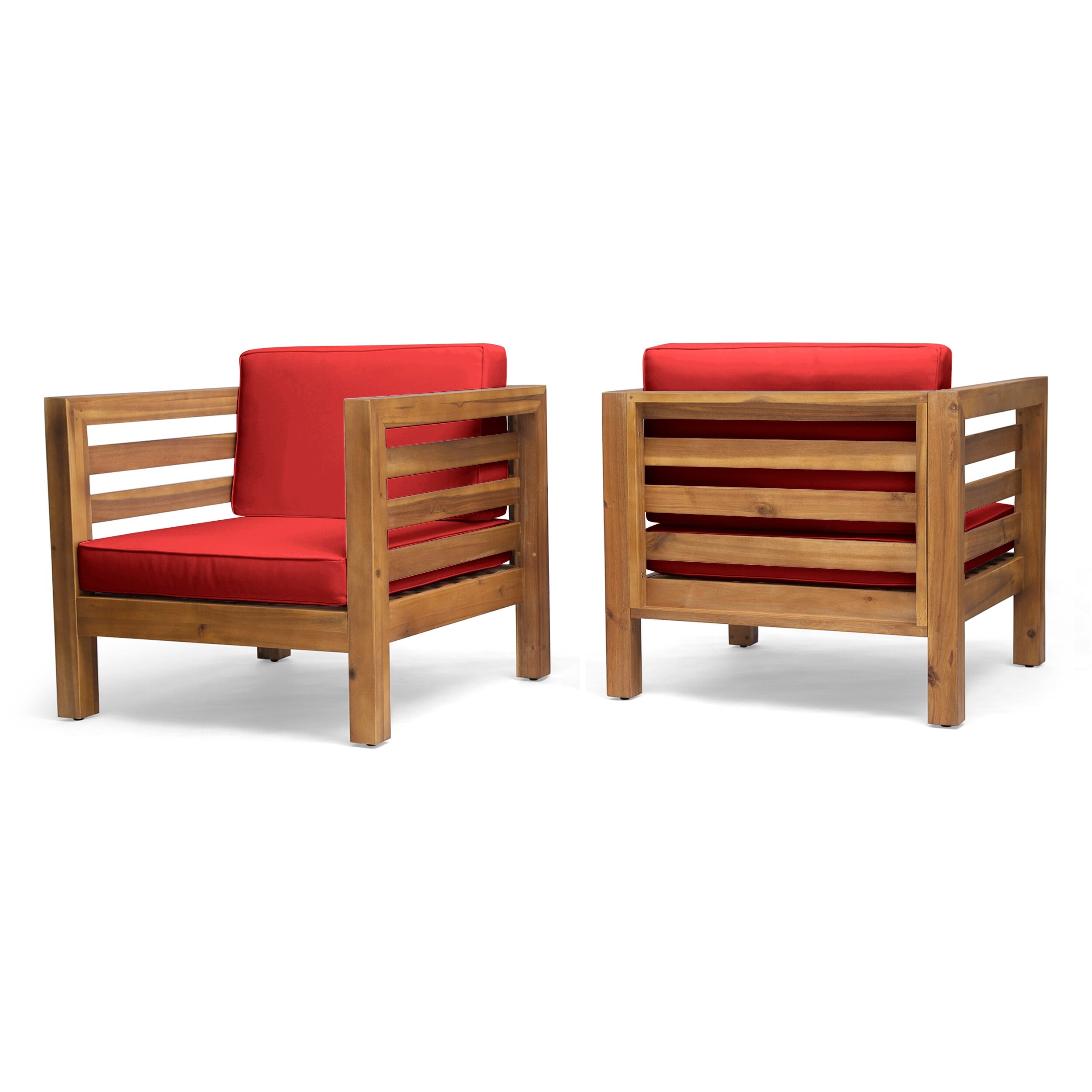 Christopher Knight Home Oana Outdoor Set, Acacia Wood Club Chairs (2 ...
