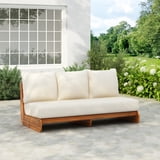 Christopher Knight Home Outdoor 3-Seat Sofa with Reclined Wood Frame ...