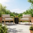 Christopher Knight Home Outdoor Chat Set, Acacia Wood Rope Lounge ...