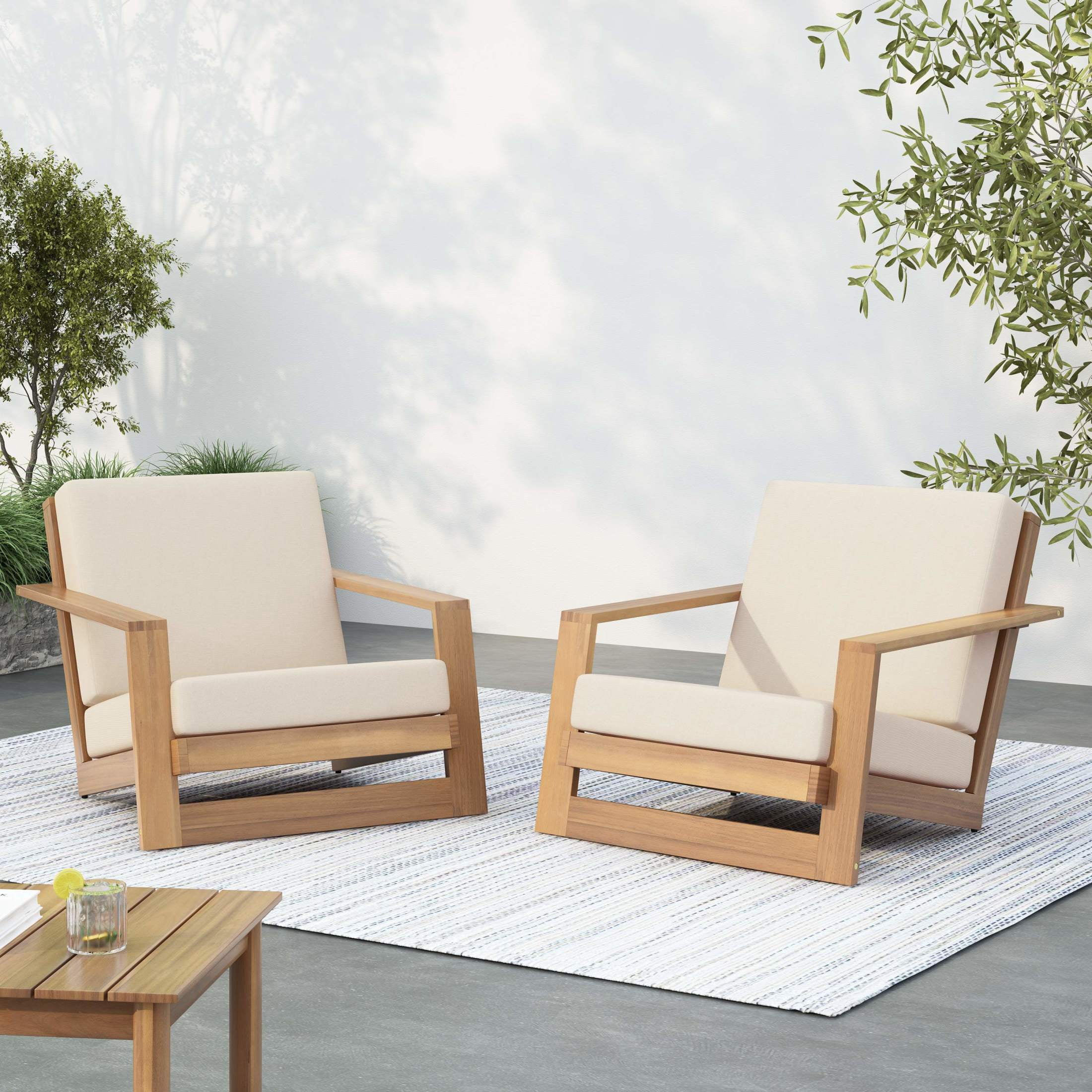 Christopher Knight Home Outdoor Patio Lounge Chairs with Cushions ...
