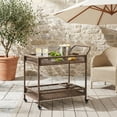 Christopher Knight Home Outdoor Wicker Bar Cart with 2-Tier, Bottle ...