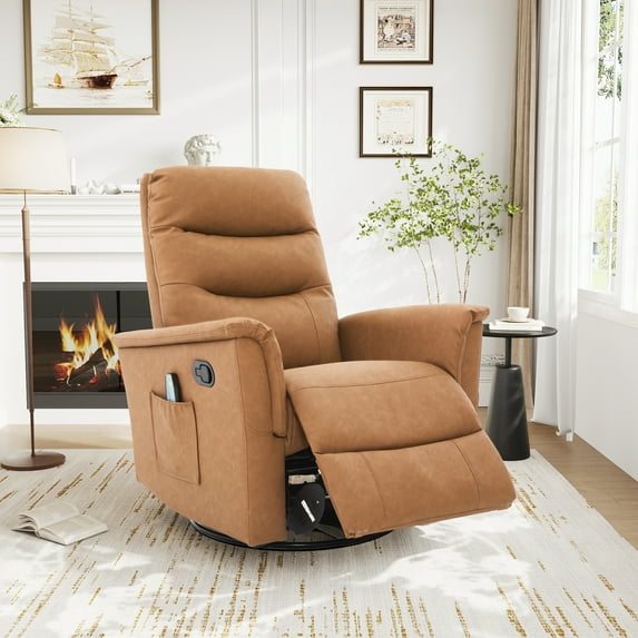 Christopher Knight Home PU Leather Manual Recliner Chair with Massage, Rocking & Swivel ...