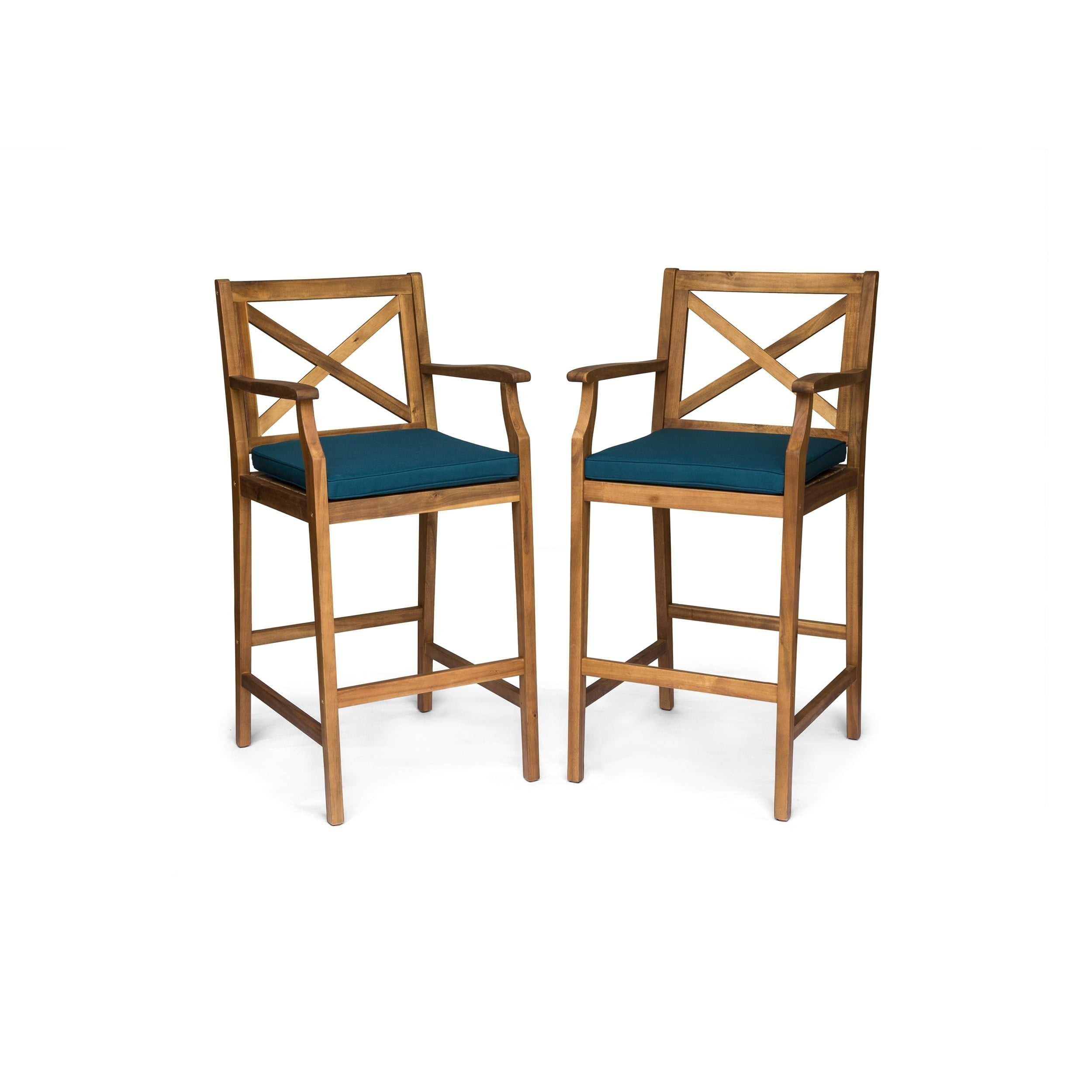 Christopher Knight Home Perla Outdoor Acacia Wood Barstool by (Set of 2 ...