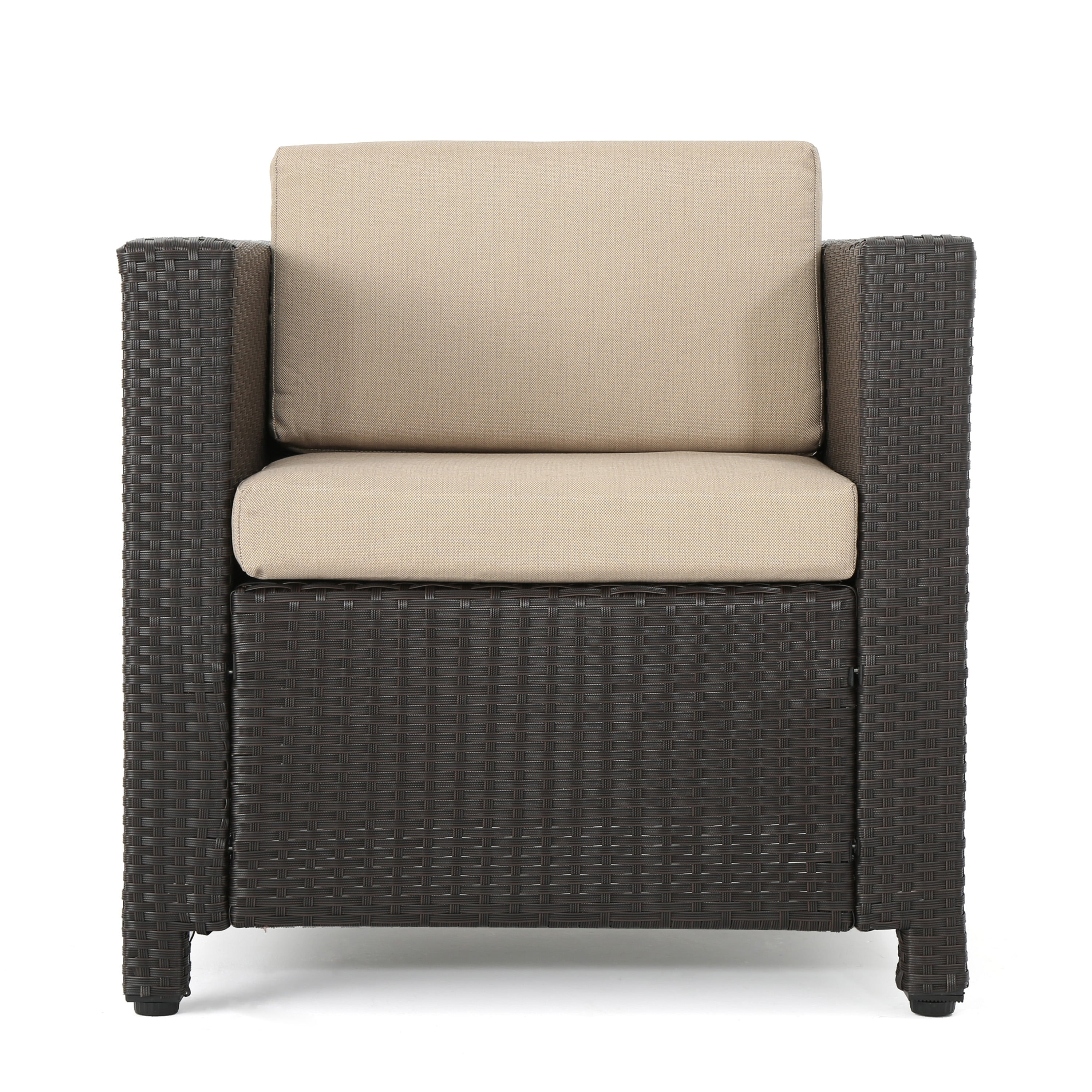 Christopher Knight Home Puerta Outdoor Wicker Club Chair with Cushions ...
