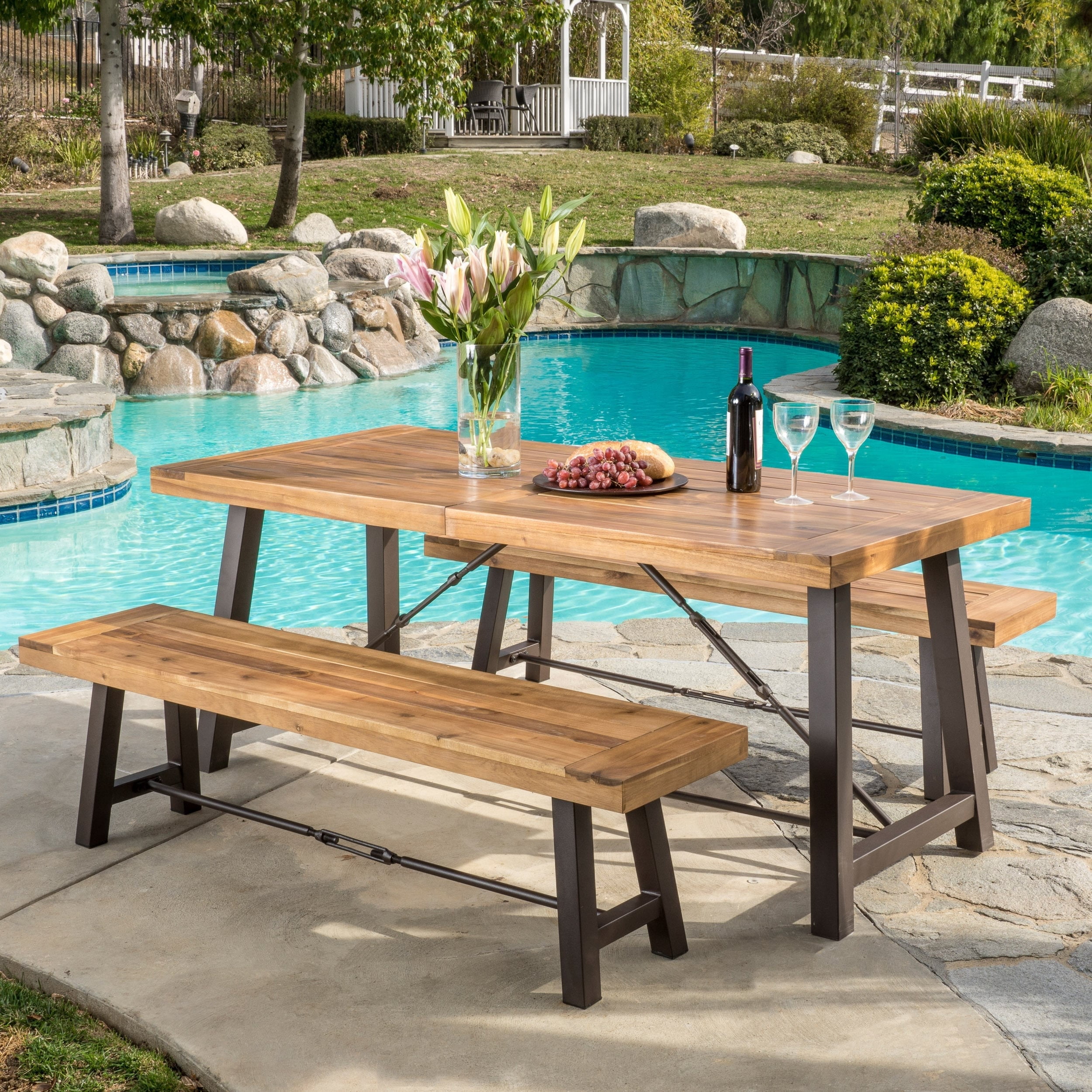 Christopher Knight Acacia Dining Set Outdoor 🧸 Acacia Wood Christopher ...