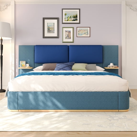 Christopher Knight Home Queen Upholstered Platform Bed Frame with PU ...