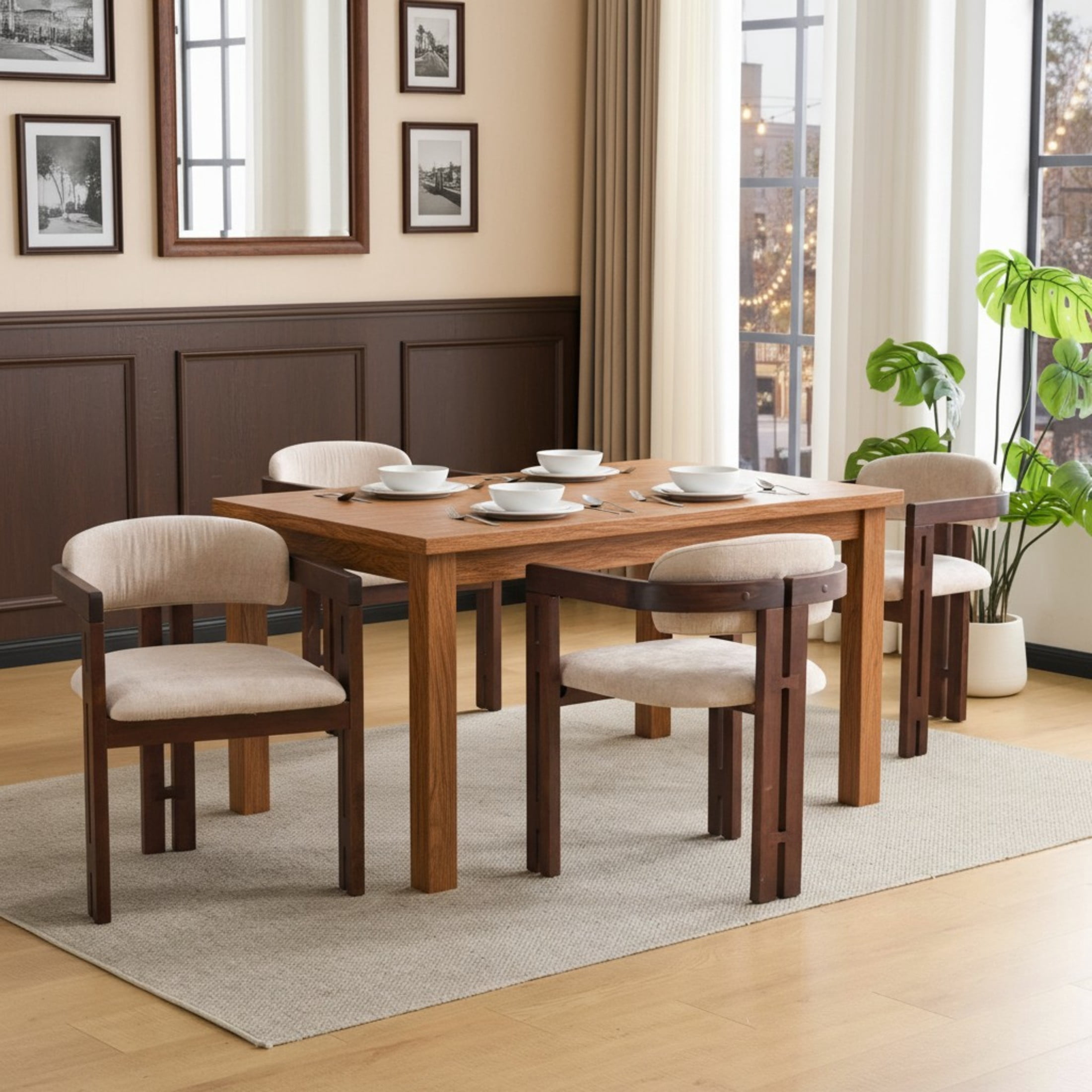 Christopher Knight Home Round Back Dining Chairs with Upholstered Seat ...