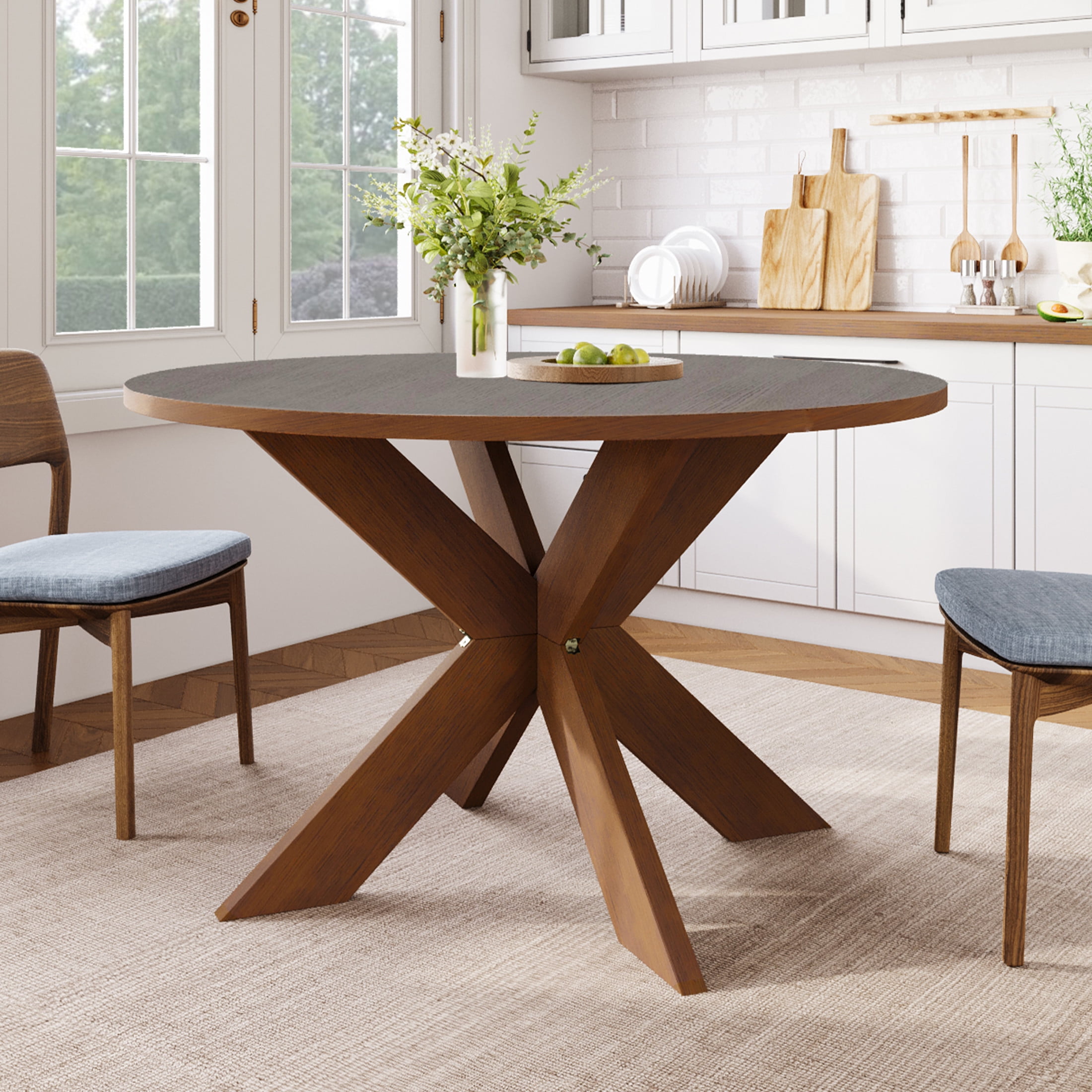 Christopher Knight Home Round MDF Dining Table, 46" Modern Farmhouse ...