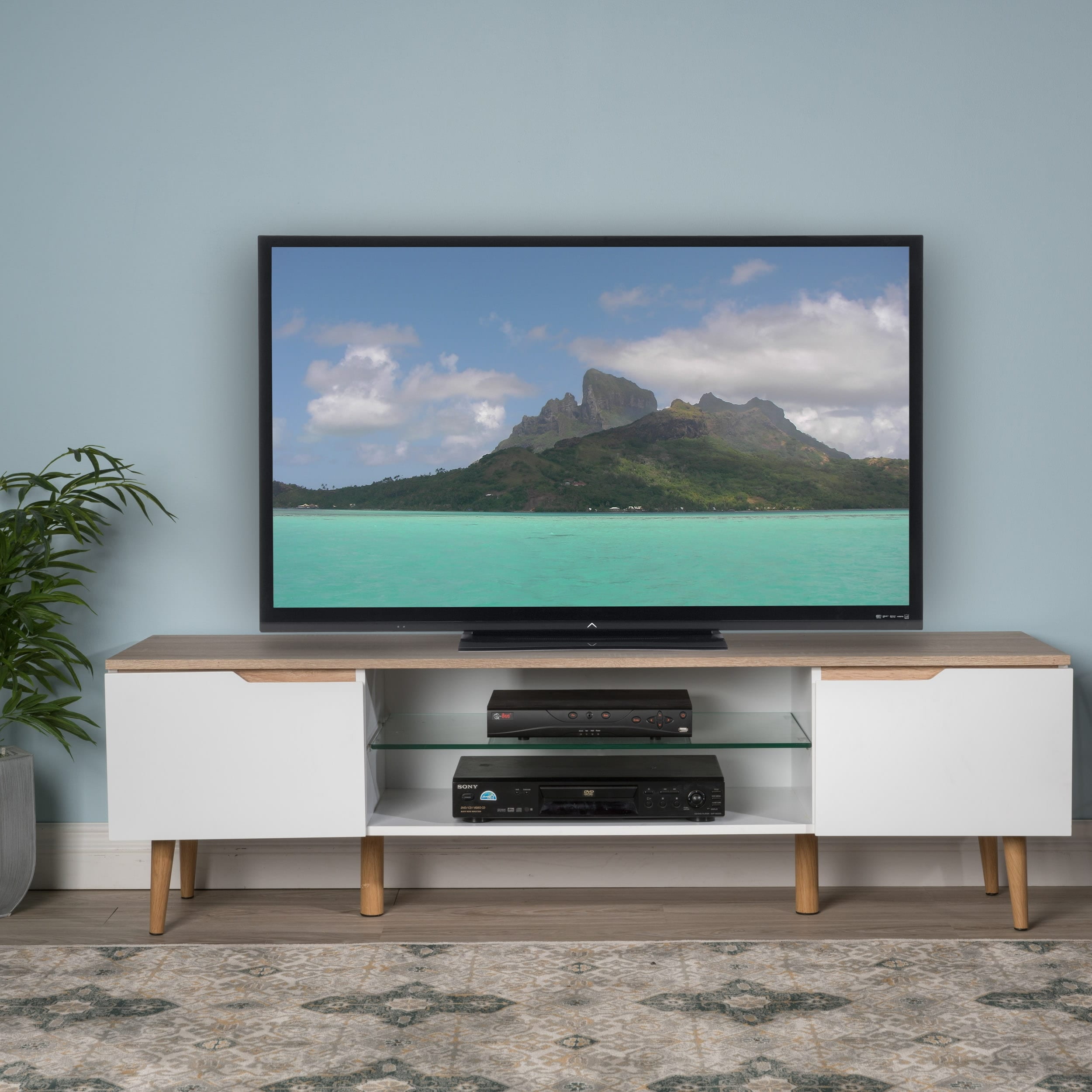 Christopher Knight Home Rowan Mid-Century Modern Two-Toned TV Stand ...
