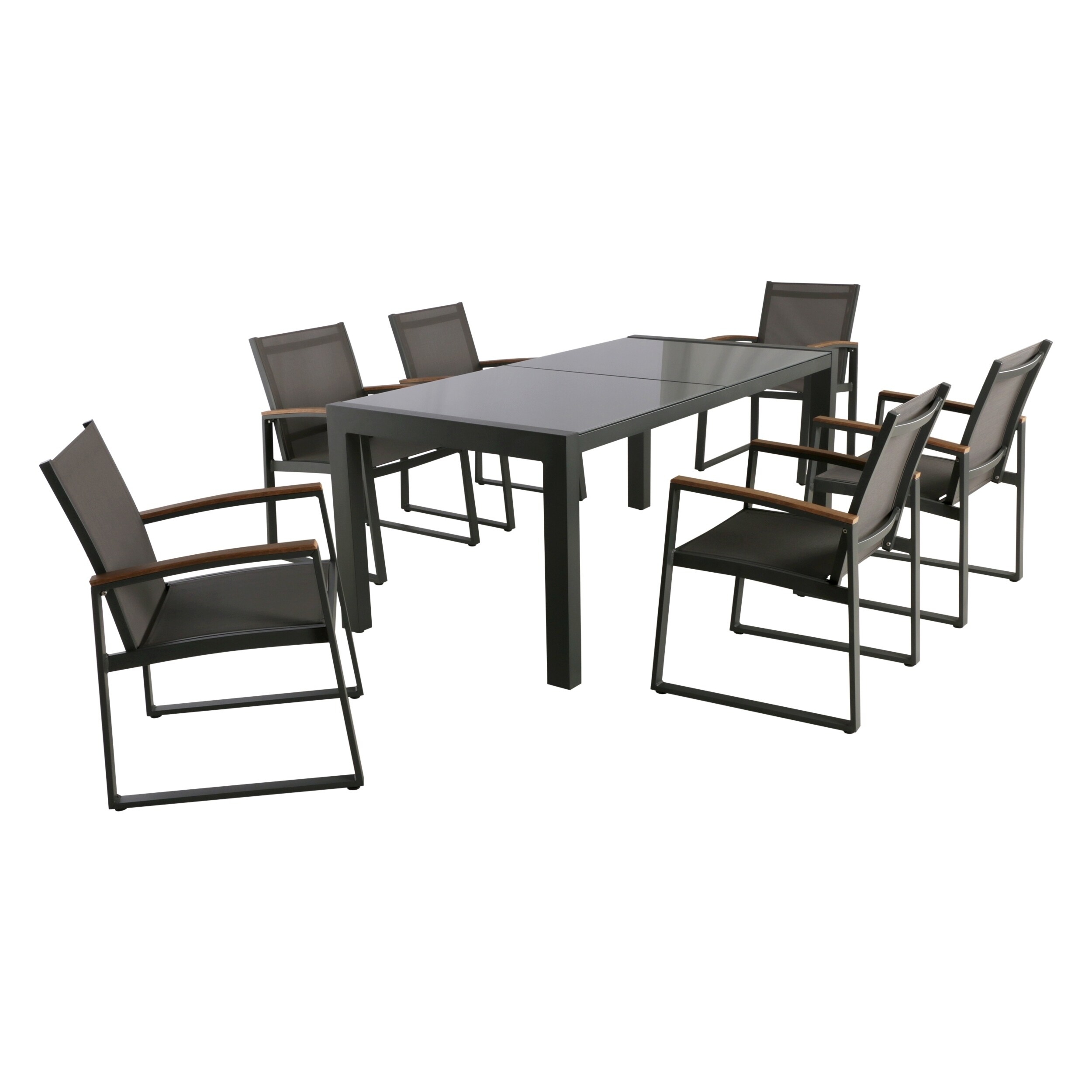 Christopher Knight Home Rowan Outdoor Aluminum 7 Piece Dining Set with ...