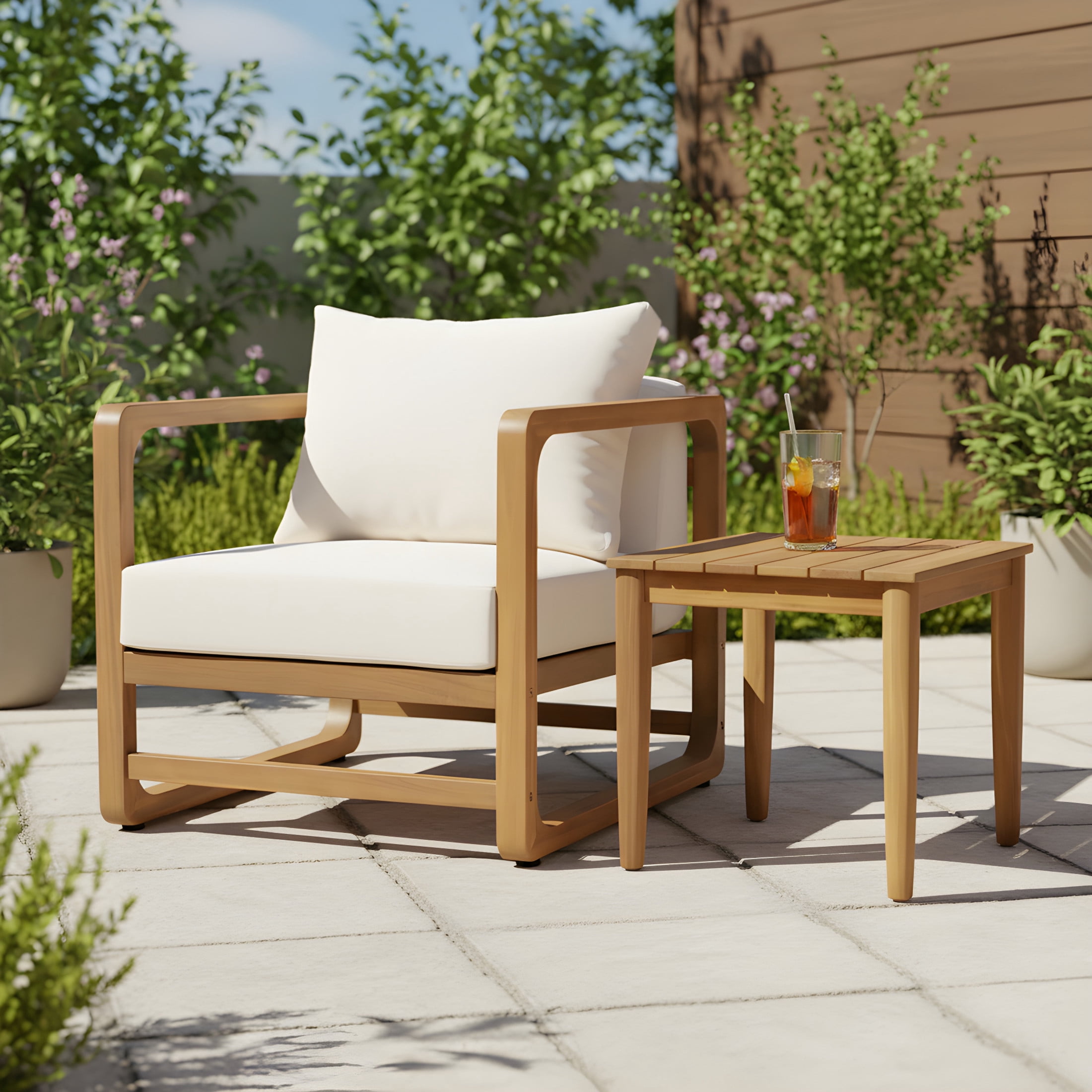 Christopher Knight Home Rustic Outdoor Chat Set, Acacia Wood Lounge ...