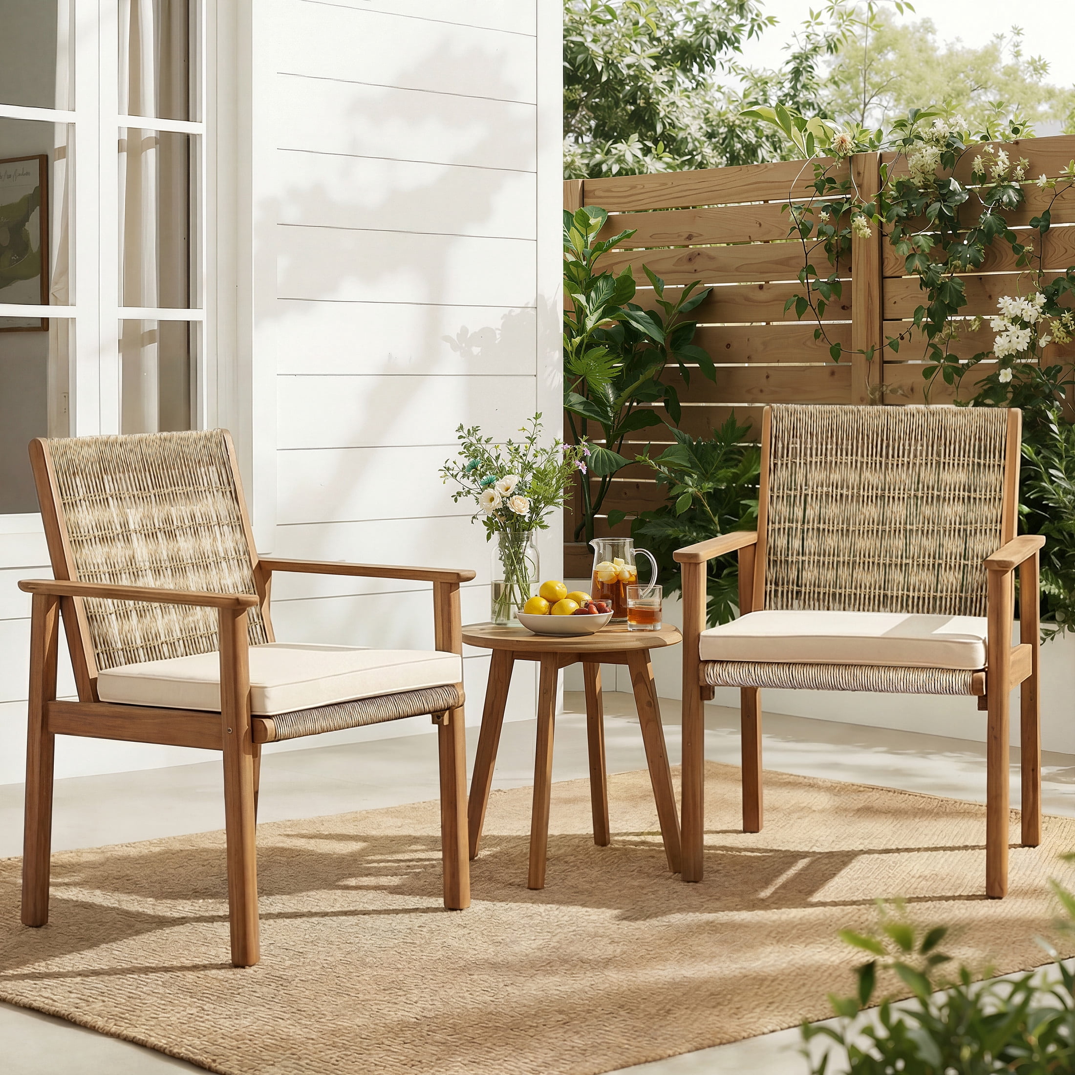 Christopher Knight Home Rustic Outdoor Dining Chairs Set of 2, Acacia ...