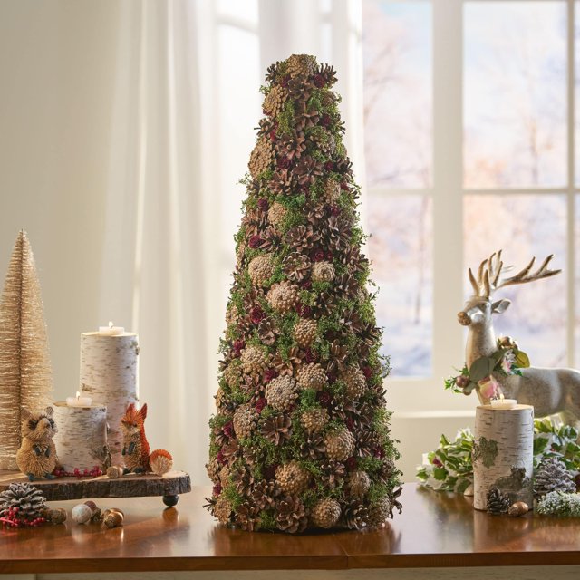 Christopher Knight Home Rutherford Pre-Decorated Pine Cone Artificial ...
