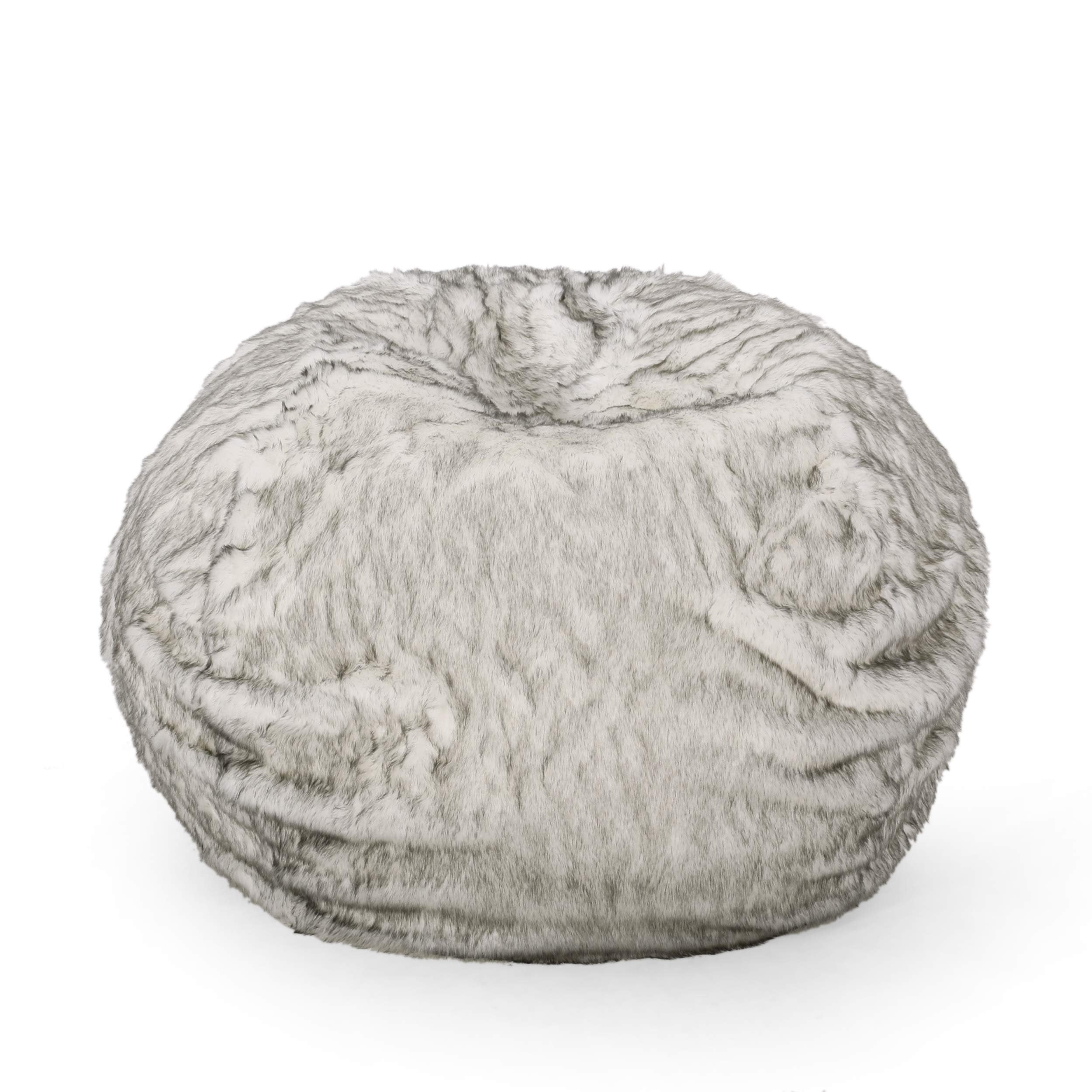 Christopher Knight Home Schley 5 Foot Bean Bag - Short Faux Fur - White ...