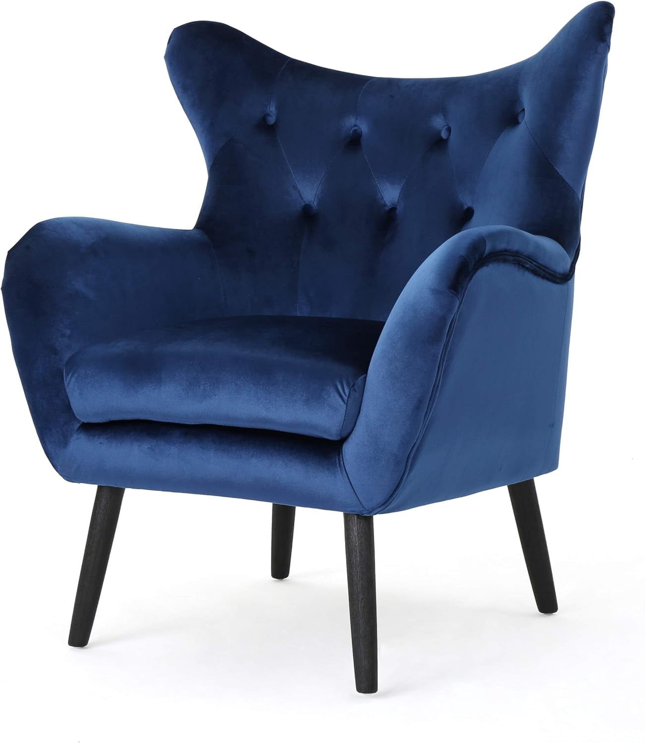 Christopher Knight Home Seigfried Mid-Century Velvet Arm Chair, Navy ...