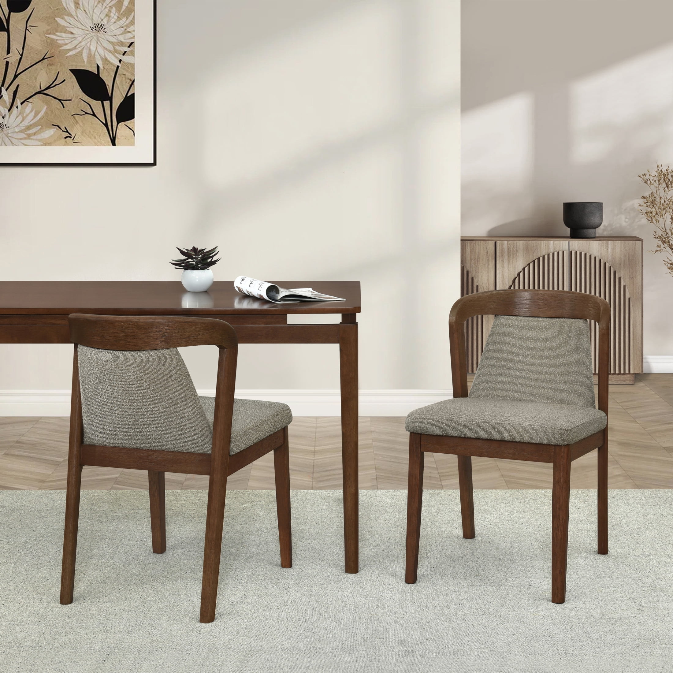 Christopher Knight Home Set of 2 Upholstered Armless Dining Chairs with ...