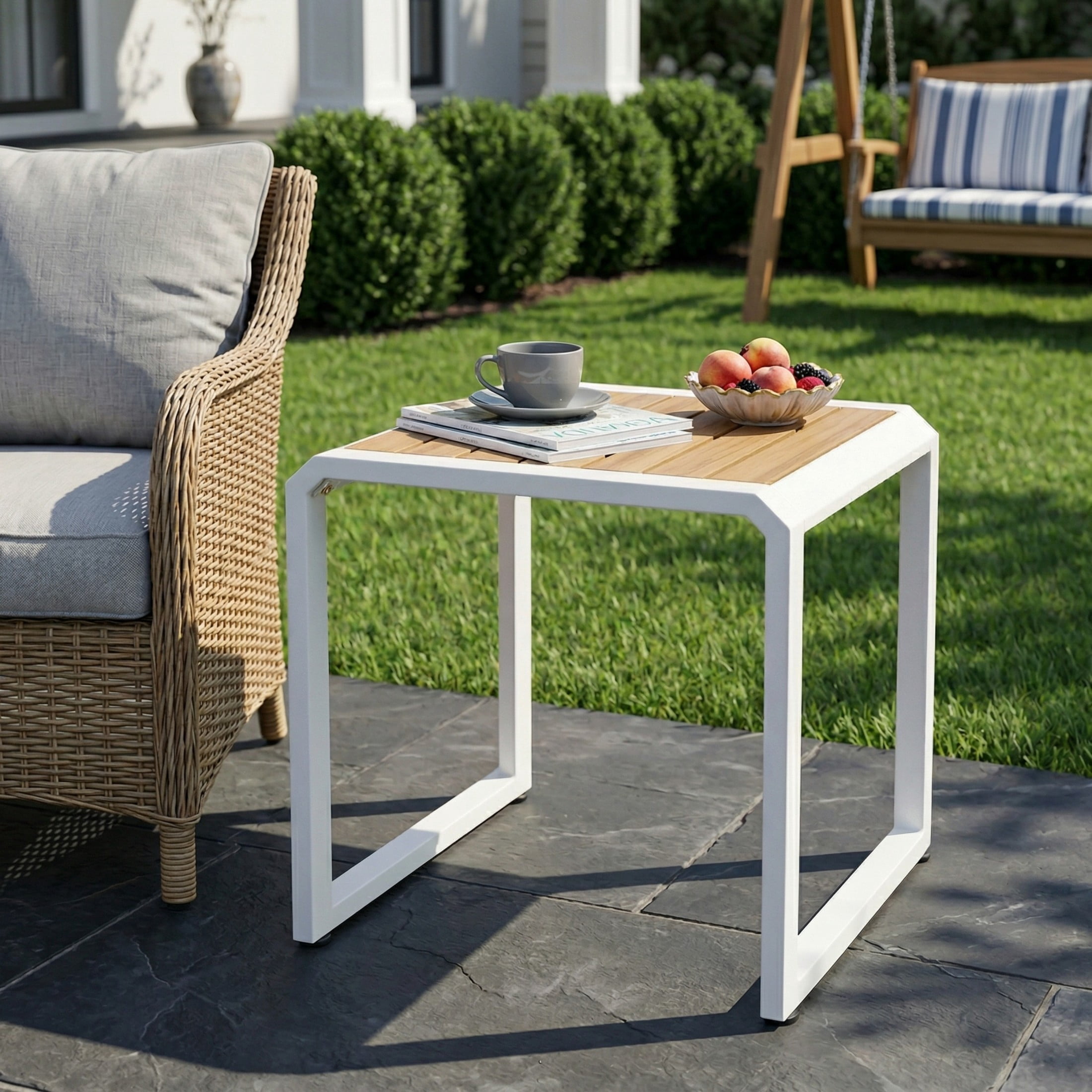 Christopher Knight Home Square Outdoor Accent Side Table with Acacia ...