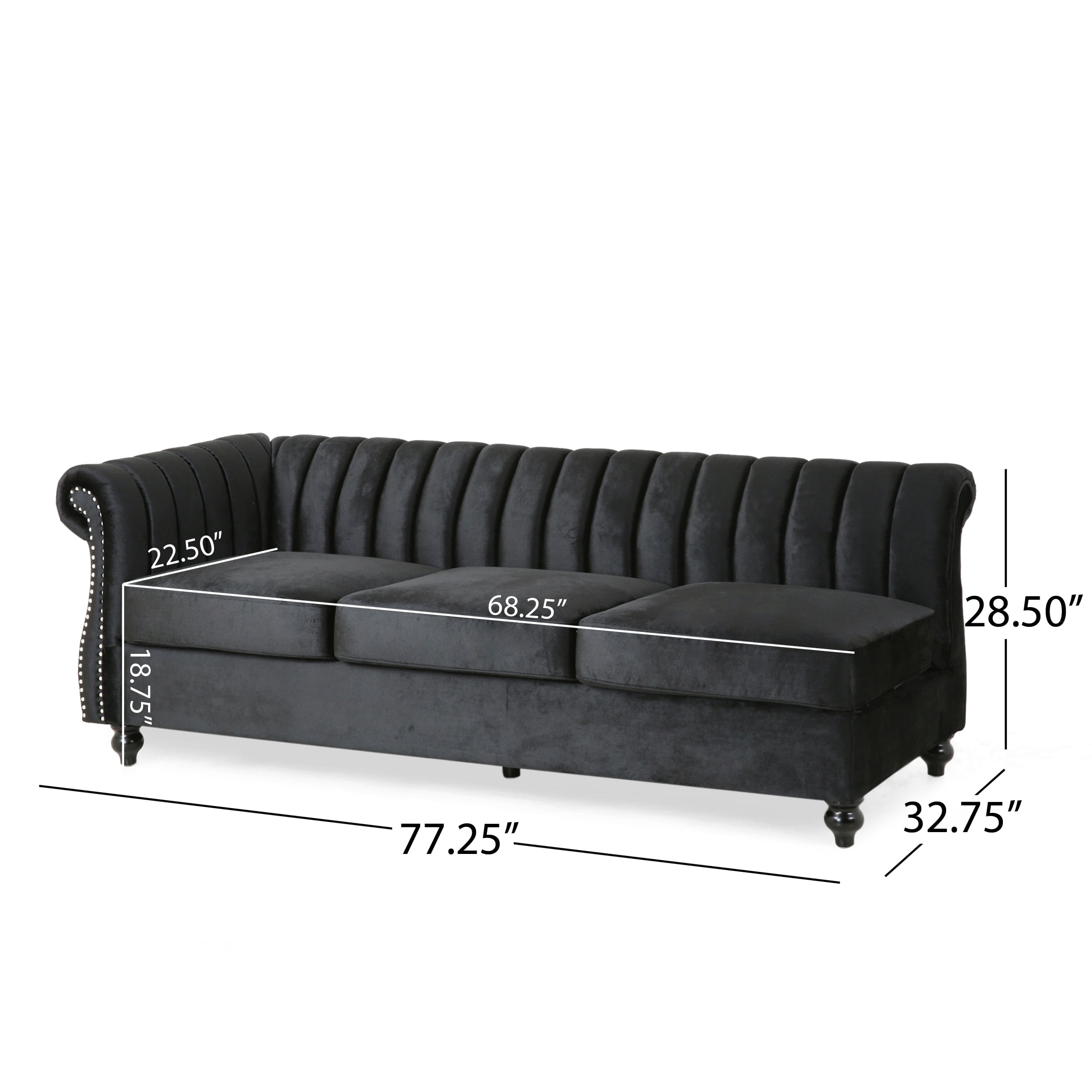 Christopher Knight Home Sunbury Modern Glam Velvet Channel Stitch ...