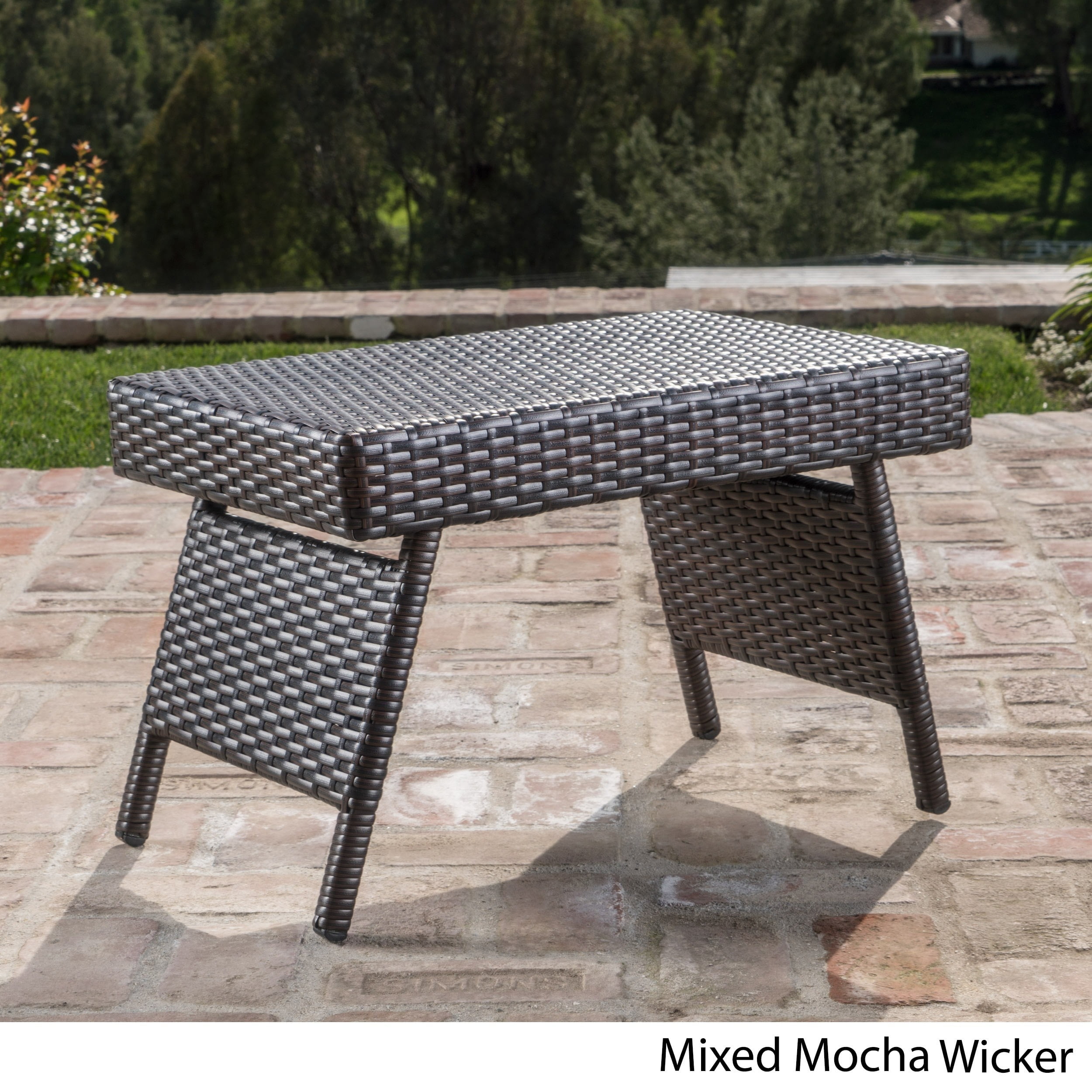 Christopher Knight Home Thira Outdoor Aluminum Wicker Accent Table by ...