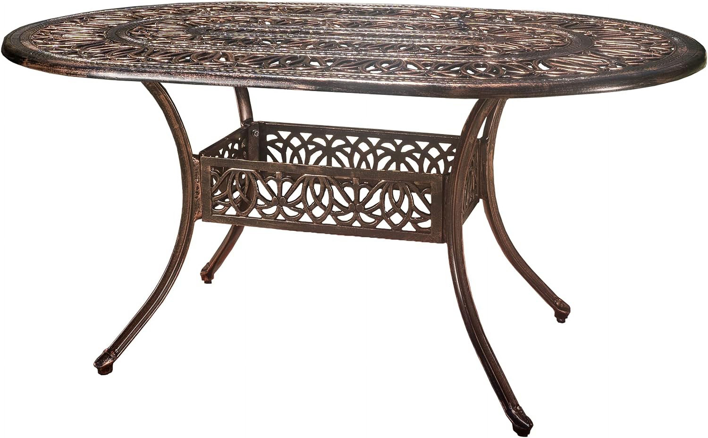 Christopher Knight Home Tucson Cast Aluminum Dining Table, Shiny Copper ...