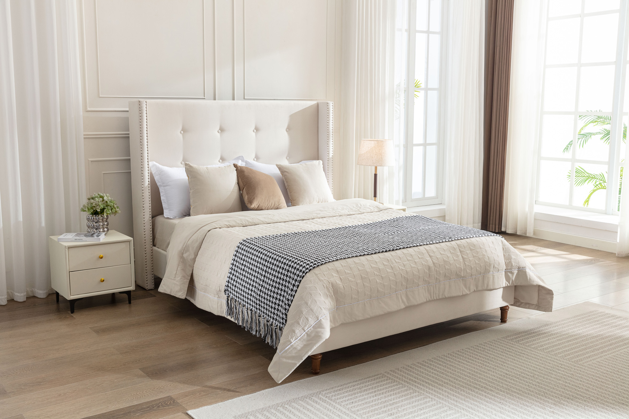 Christopher Knight Home Velvet Upholstered Queen Size Bed, Velvet High ...