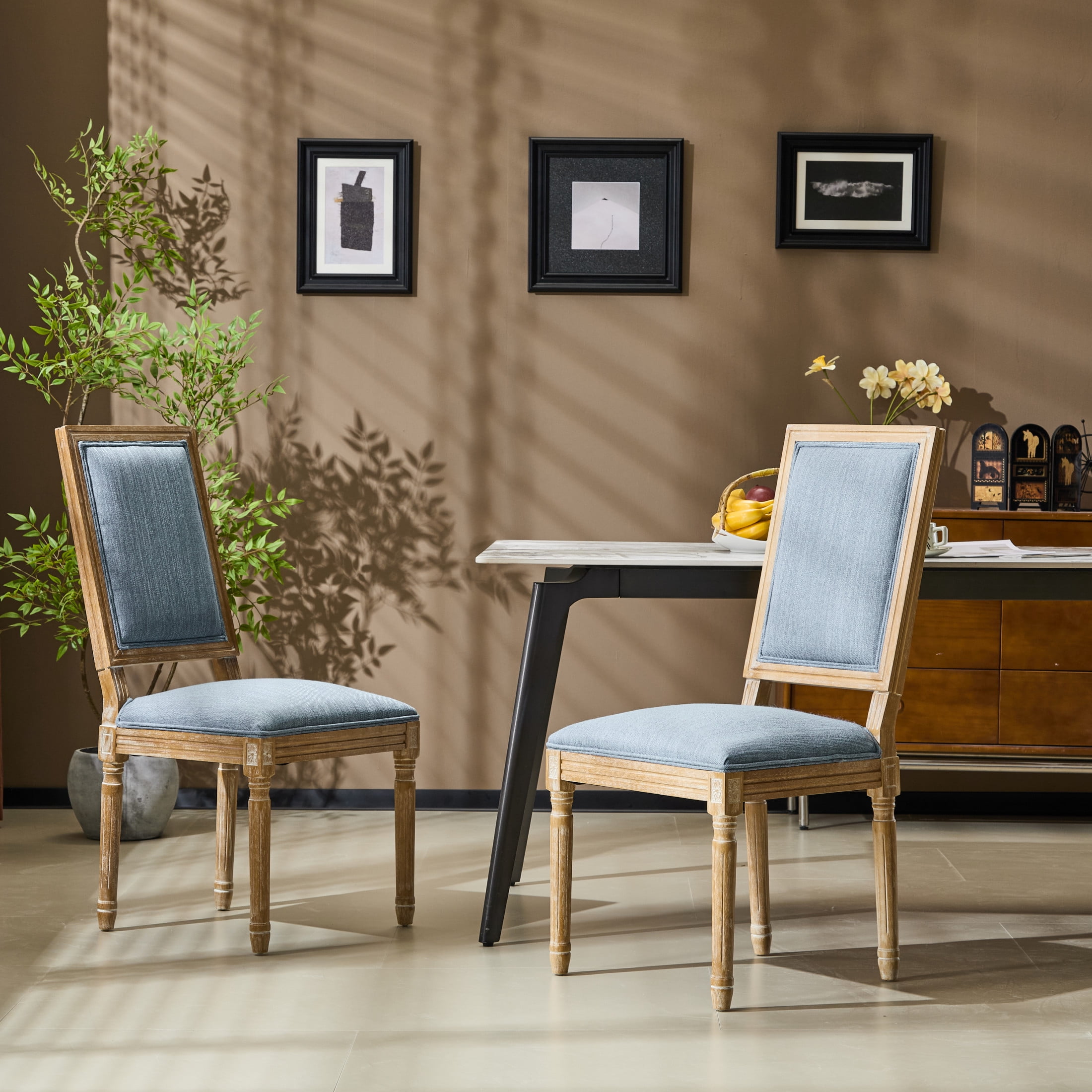 Christopher Knight Home Vintage Upholstered Dining Chairs, Solid Wood ...