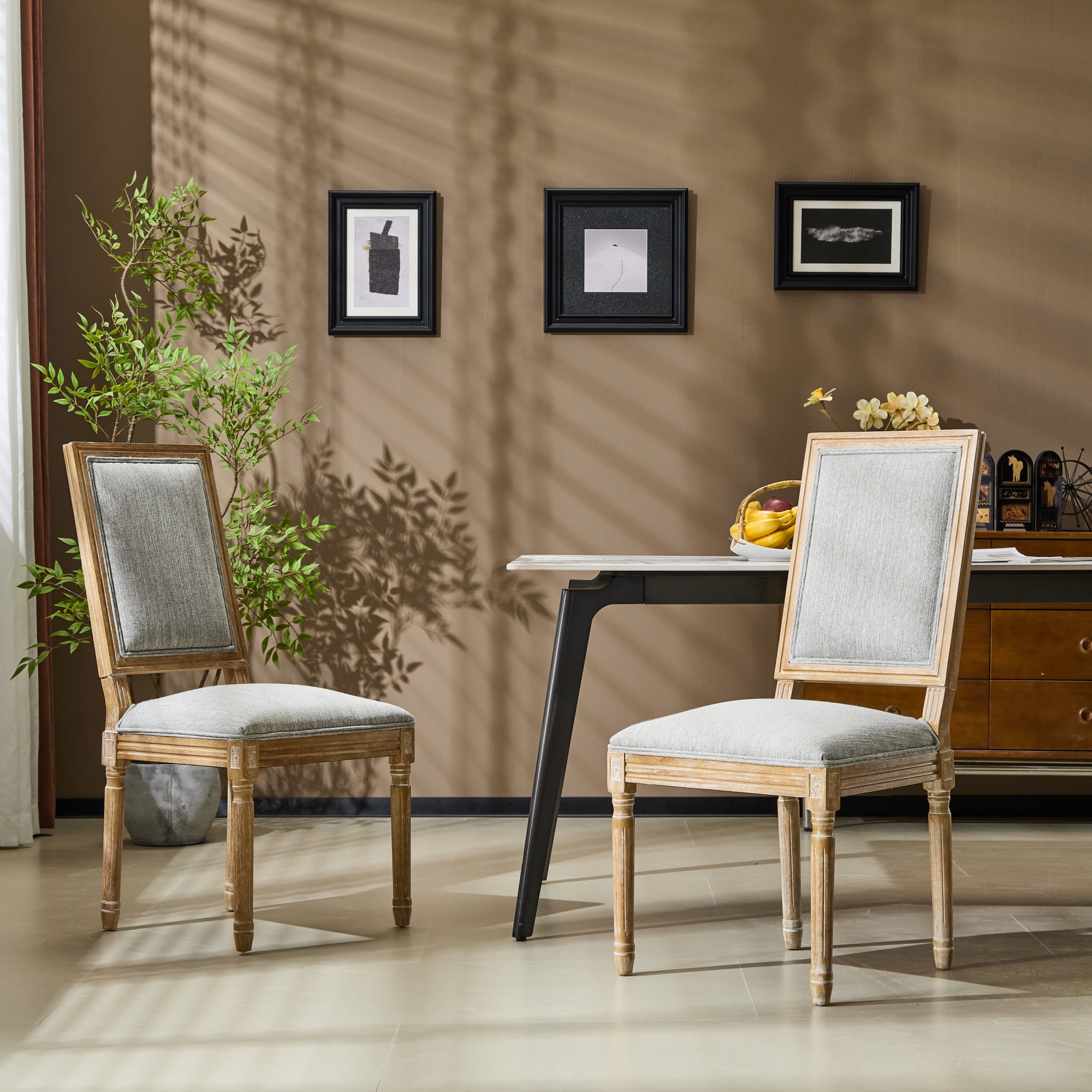 Christopher Knight Home Vintage Upholstered Dining Chairs, Solid Wood ...