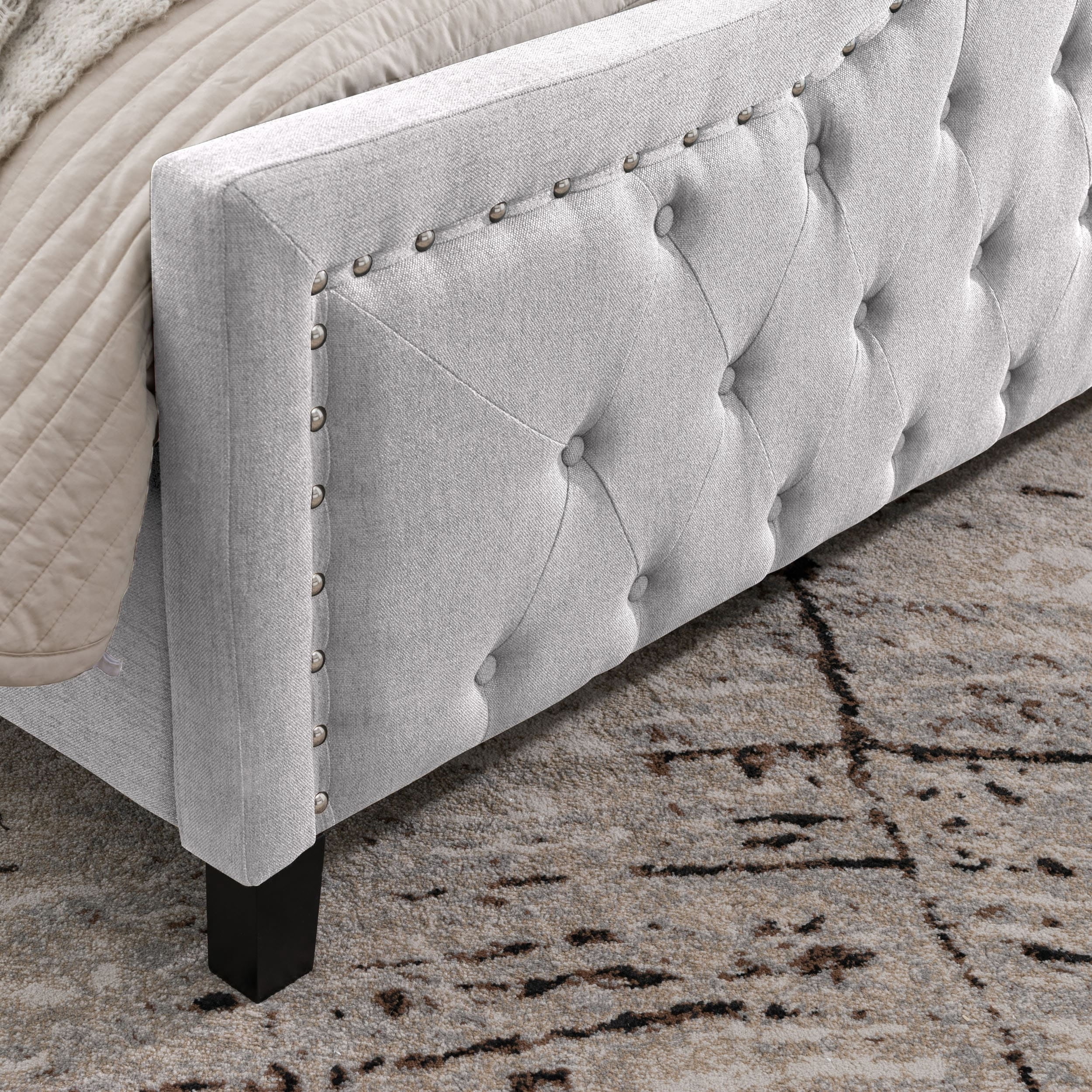 Christopher Knight Home Virgil Upholstered Traditional King Bed by ...