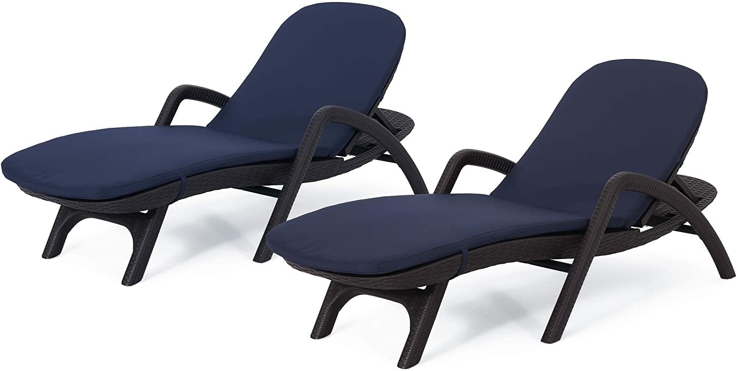 Christopher Knight Home Waverly Faux Wicker Chaise Lounges (Set of 2 ...